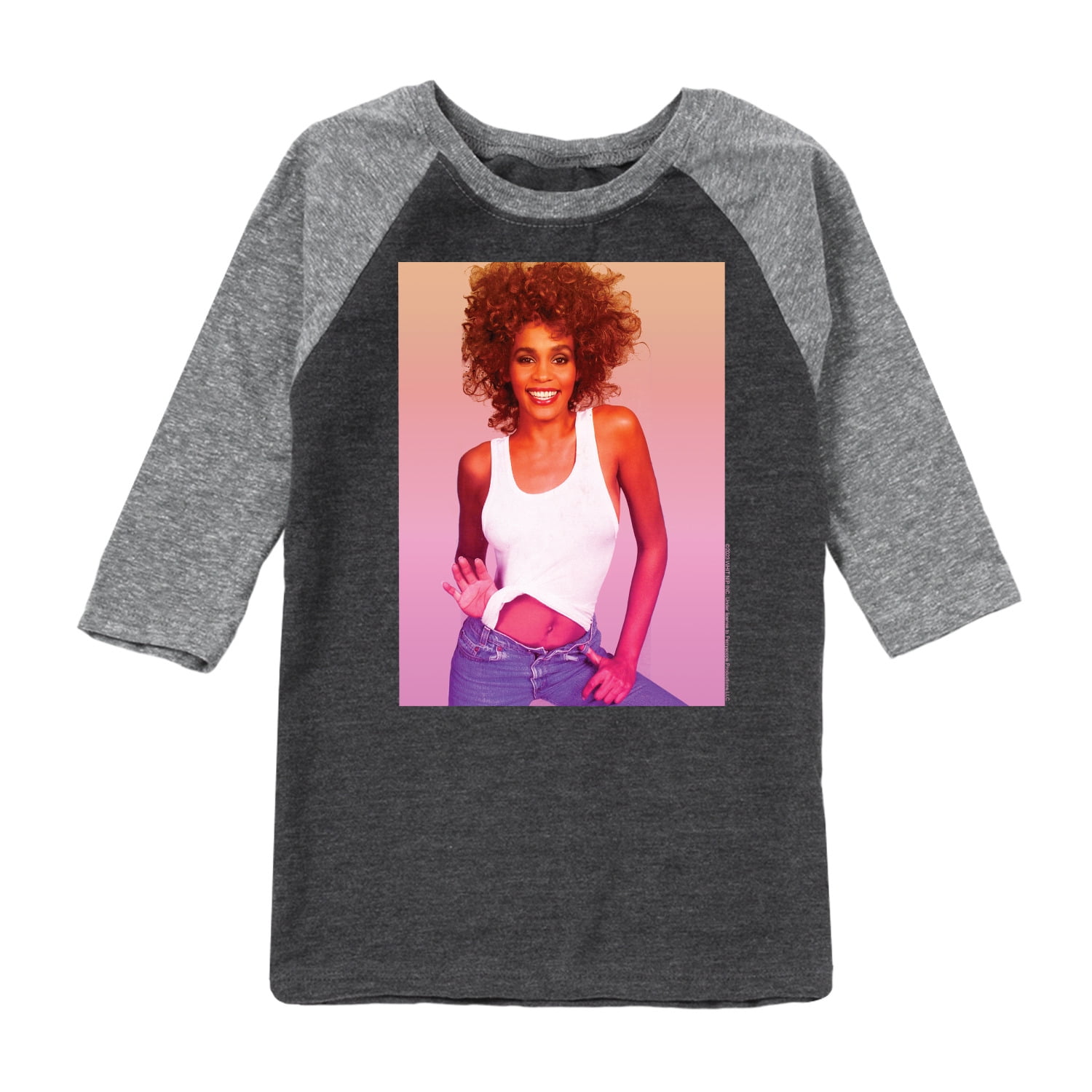 Whitney Houston - Gradient Photo - Toddler And Youth Raglan Graphic T ...