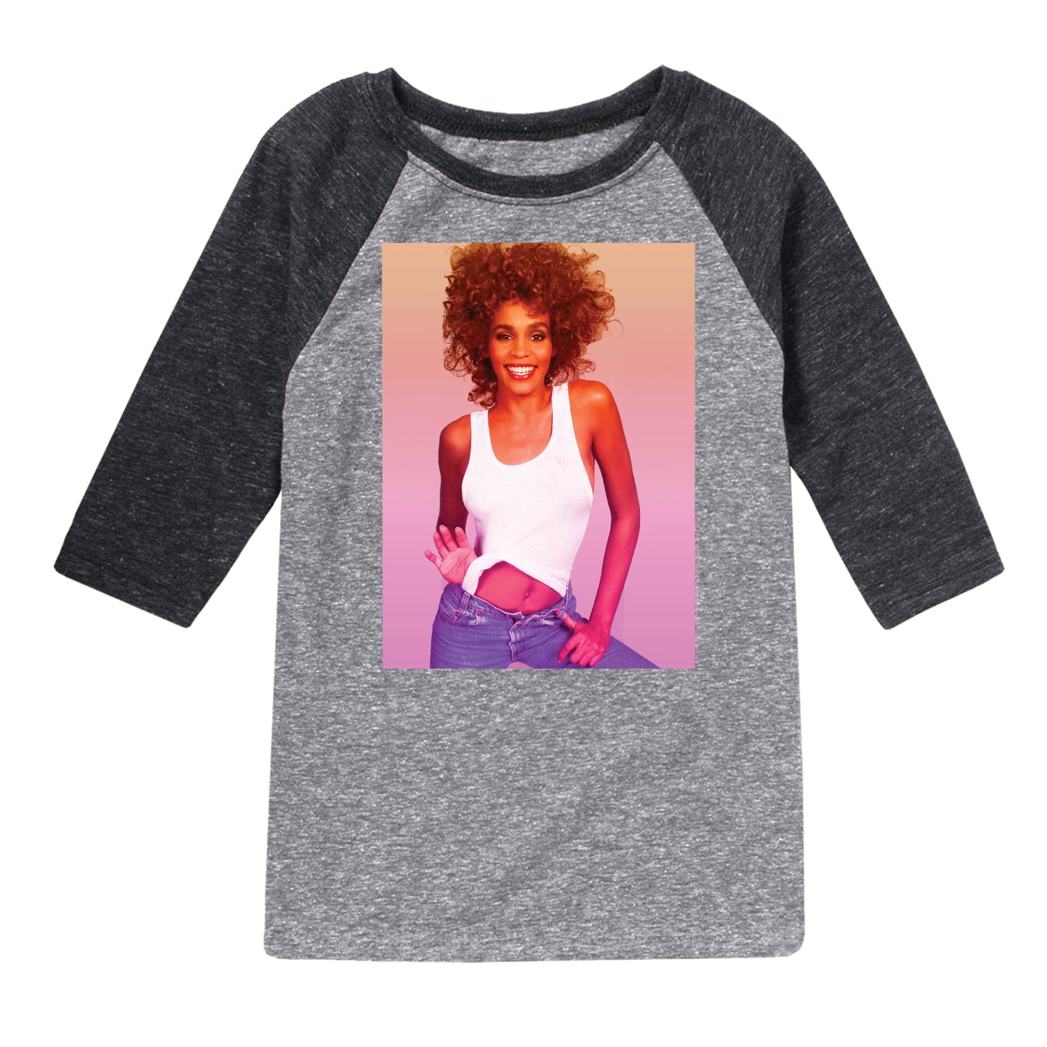 Whitney Houston - Gradient Photo - Toddler And Youth Raglan Graphic T ...