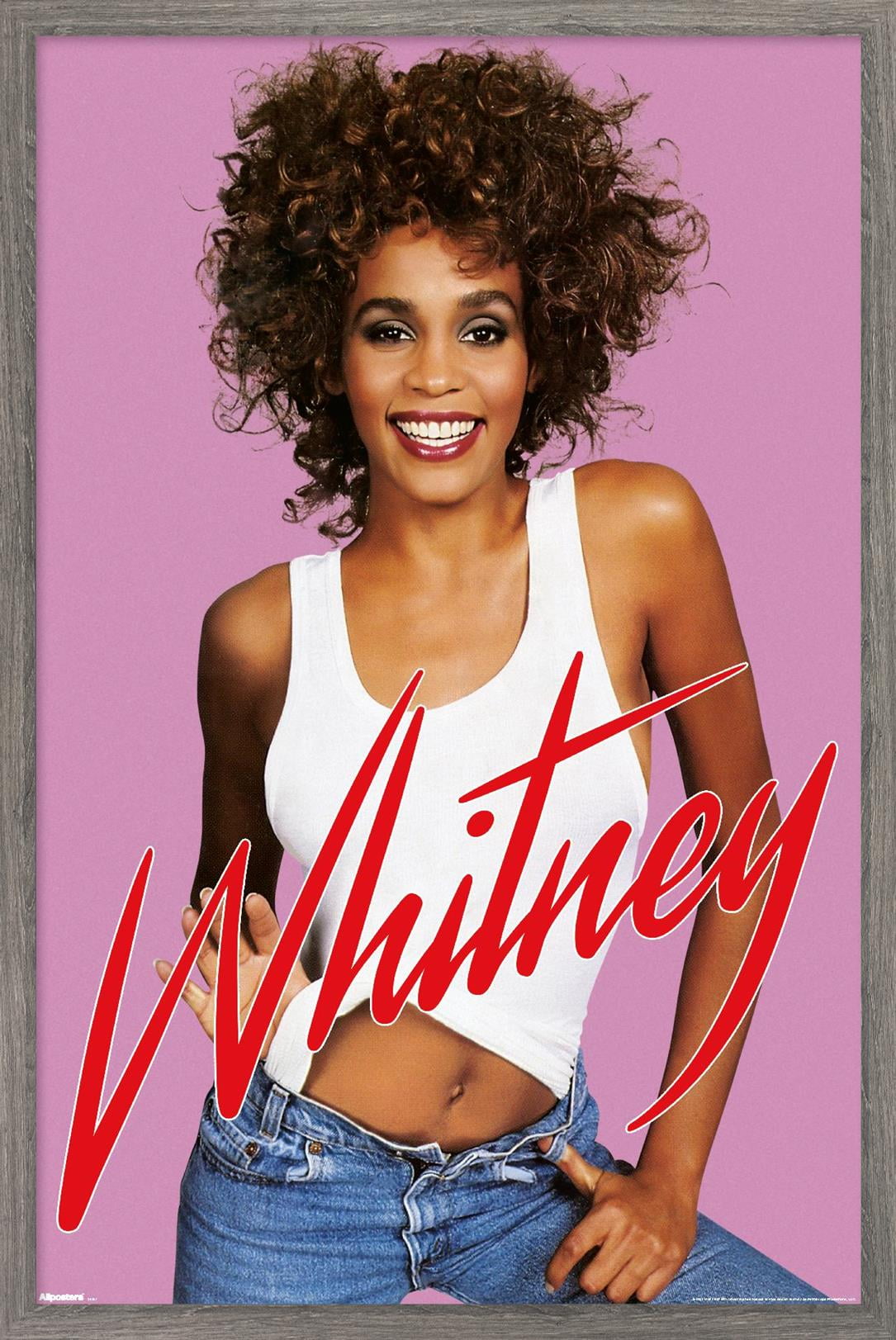 Whitney Houston - Jeans Wall Poster, 14.725" x 22.375" Framed - Walmart.com