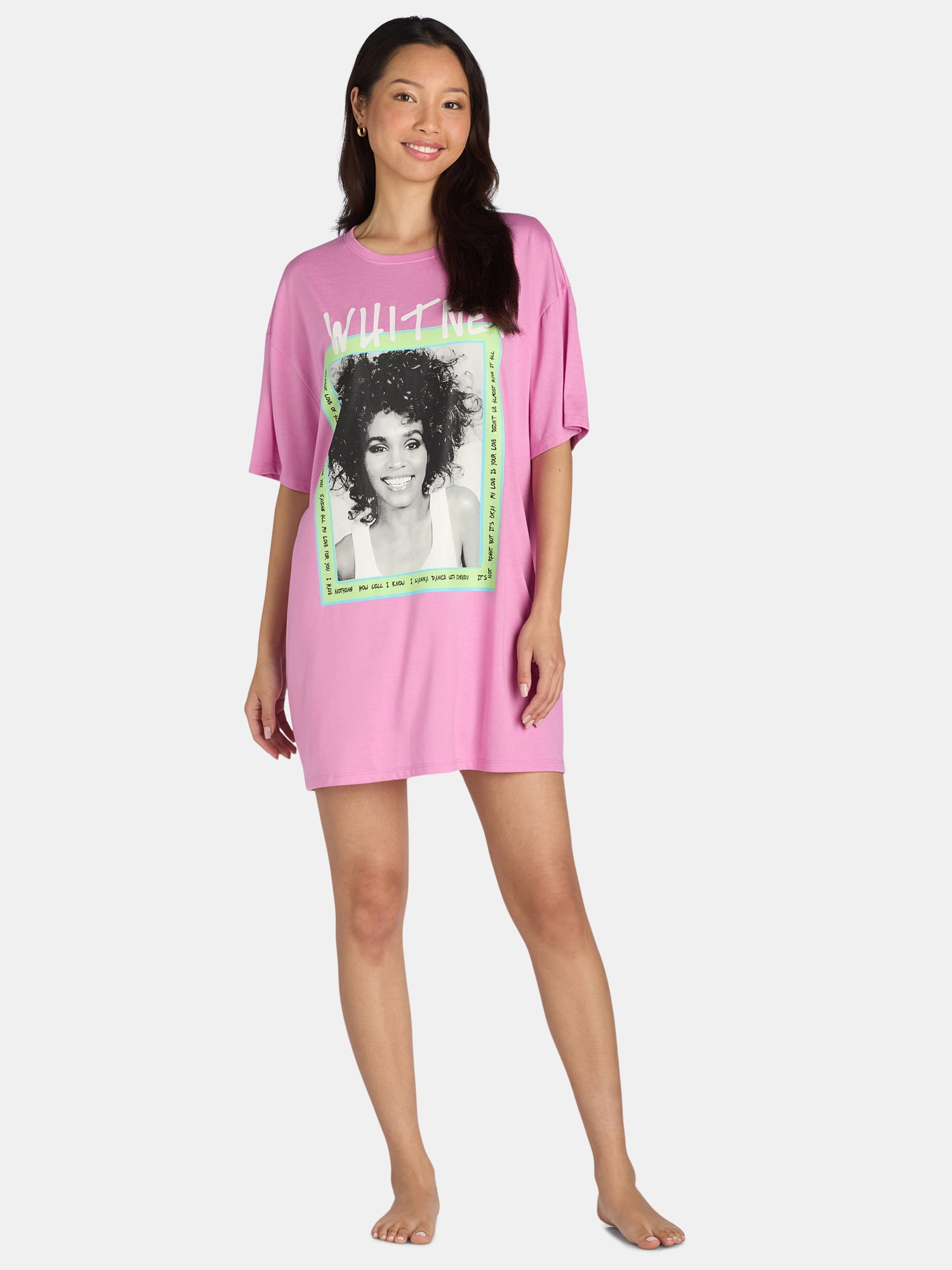 Grayson Social Whitney Houston Junior's Oversized Sleep Tee, S-3X ...
