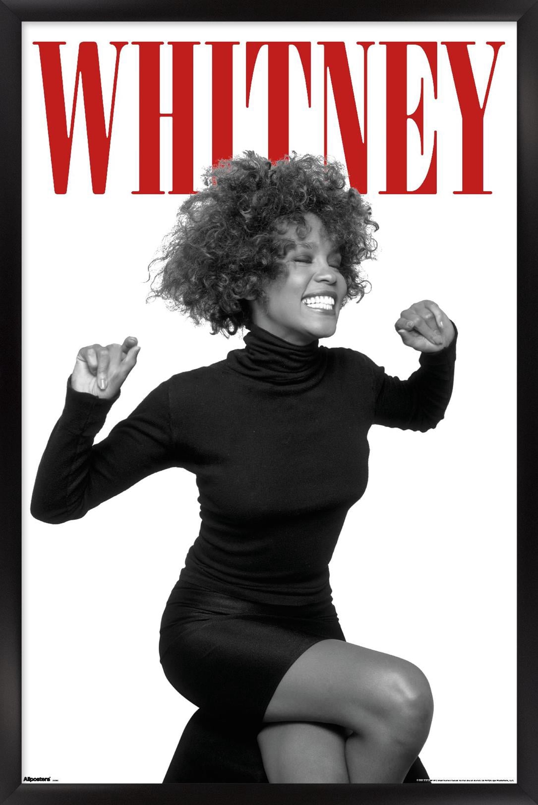 Whitney Houston - Red Wall Poster, 22.375" x 34" Framed - Walmart.com