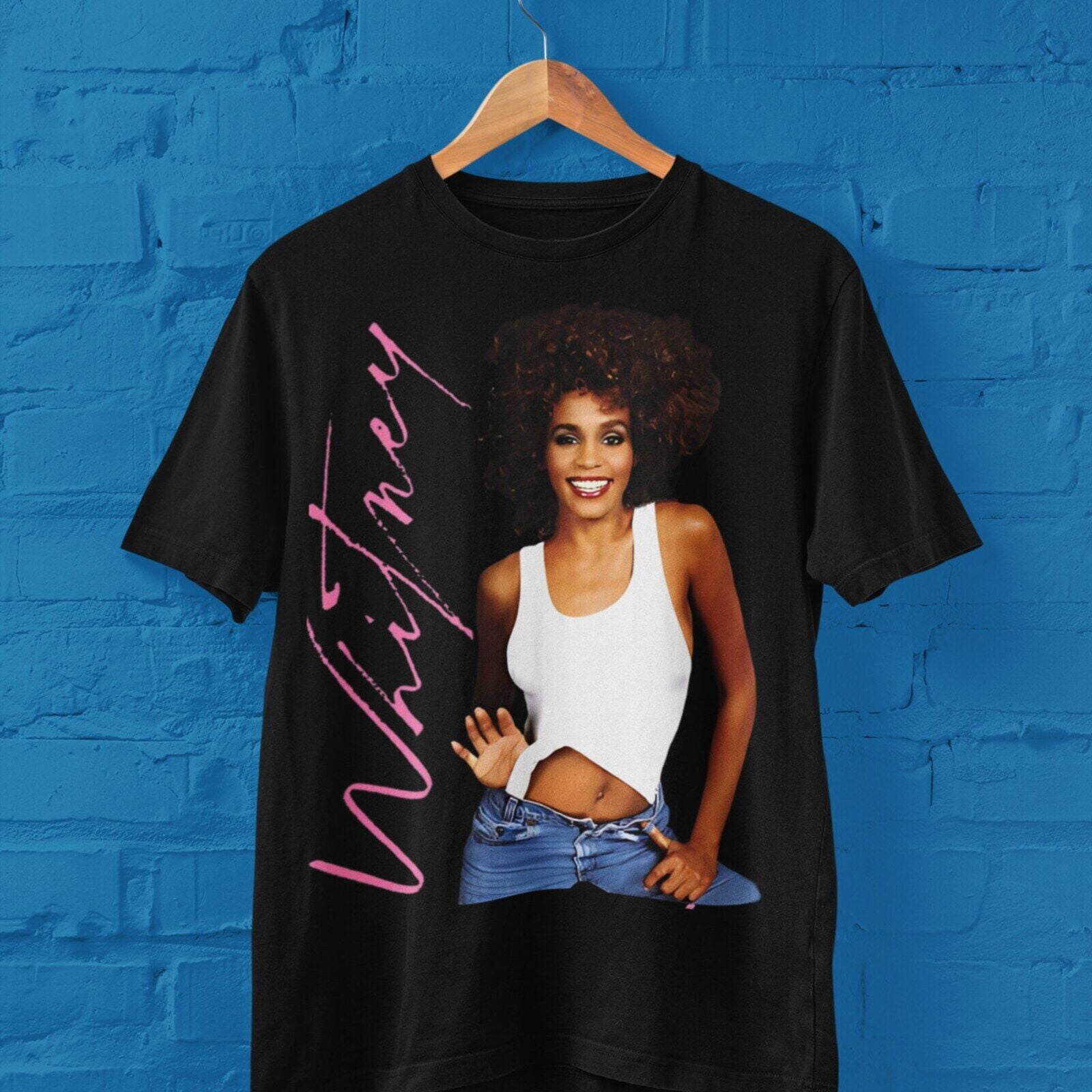 Whitney Houston Shirt, Retro 80s Album Graphic, 90s RB Soul, Janet Tee Mariah, D - Walmart.com
