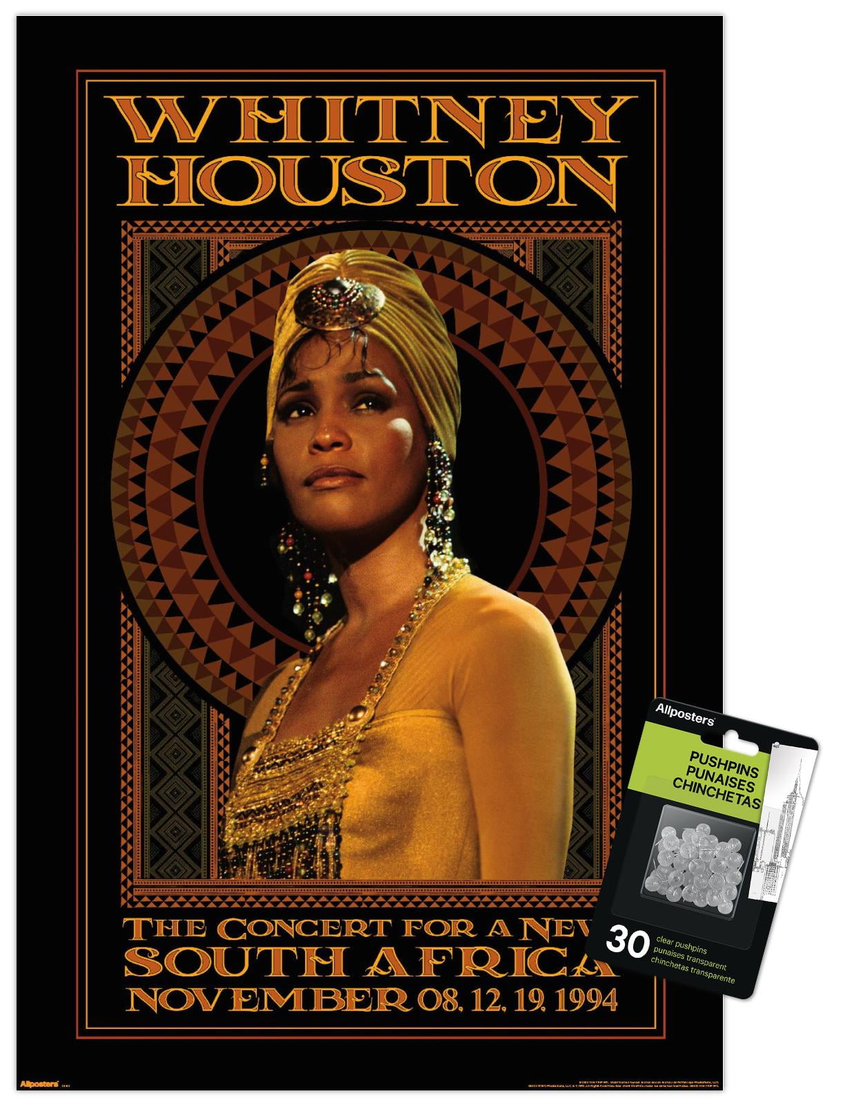 Whitney Houston - South Africa Wall Poster with Push Pins, 14.725" x 22.375" - Walmart.com