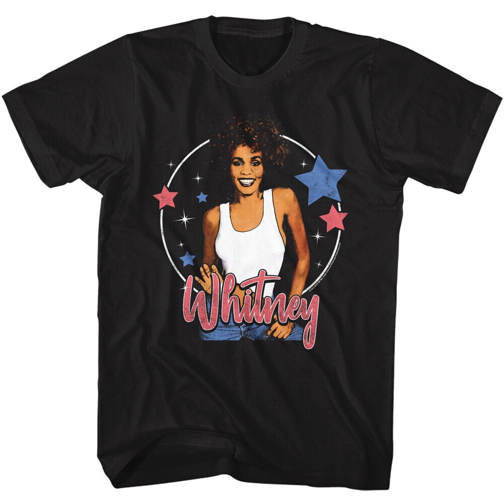 Whitney Houston Surrounded By Stars Men's T Shirt R & B Pop Music Merch ...