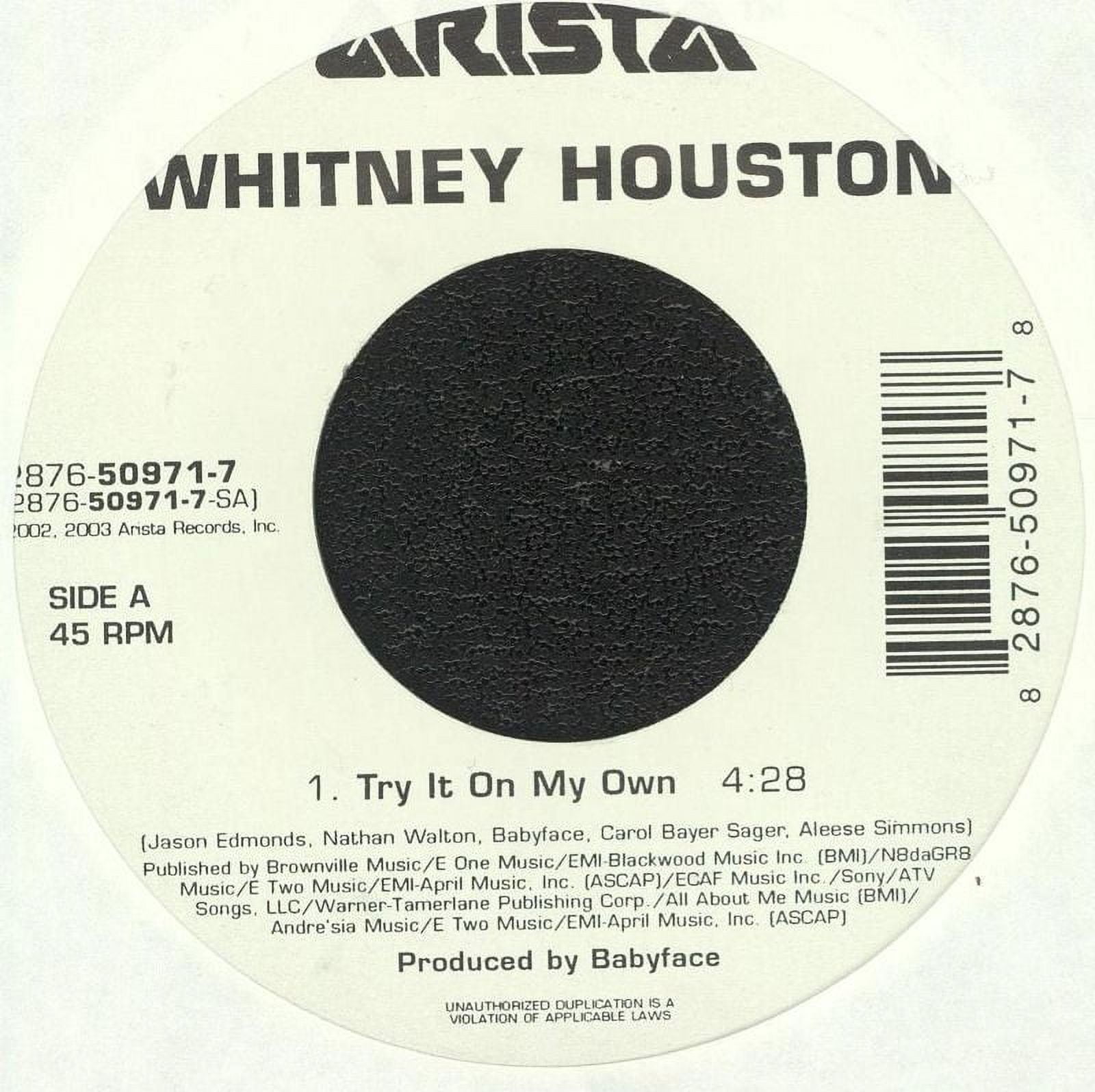 Whitney Houston - Try It On My Own - 7" - Walmart.com
