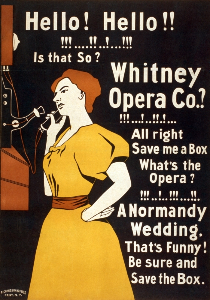 Whitney Opera Co. Poster. Color Lithograph Ca. 1900 History (24 x 36 ...