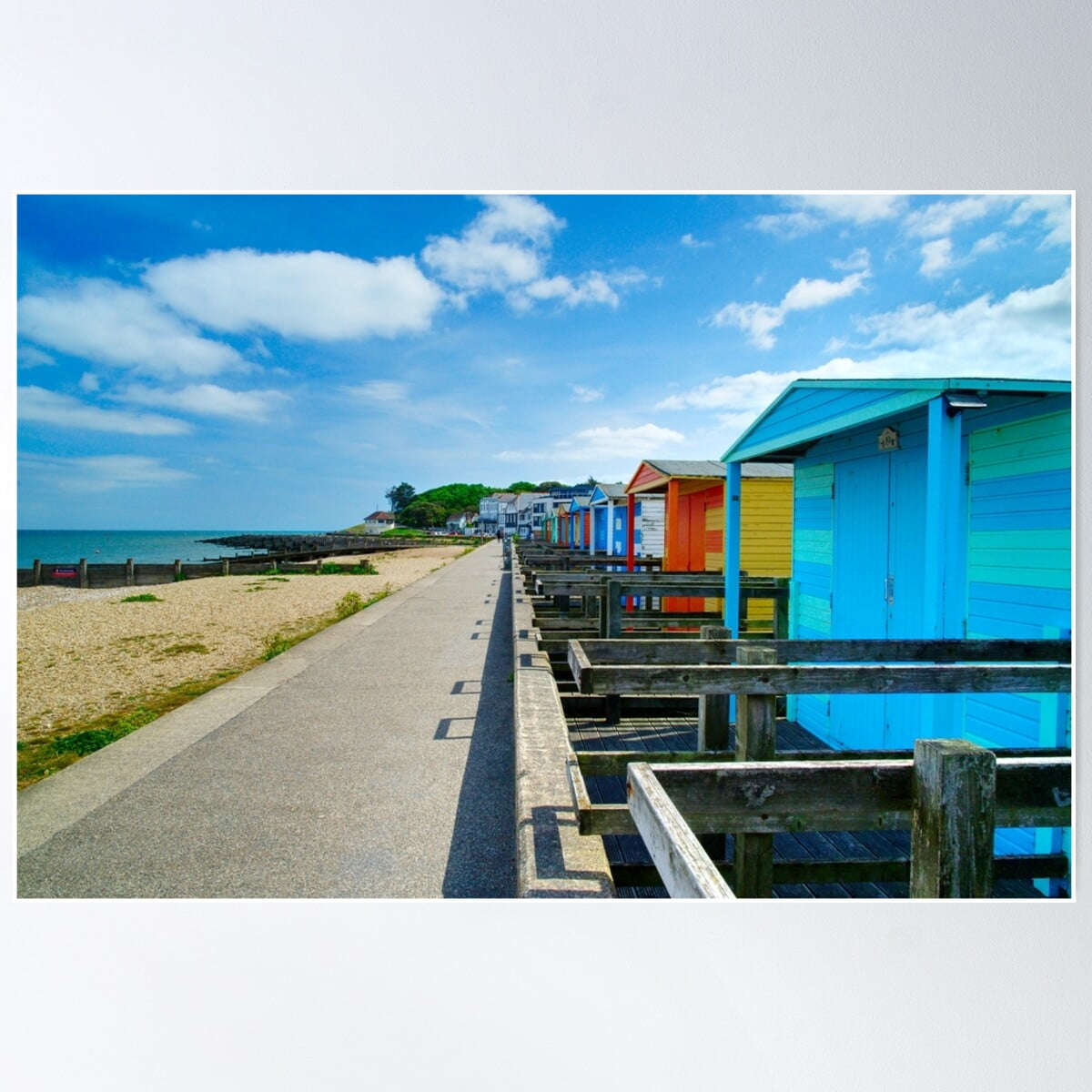 Whitstable Beach Walk Poster Wall Art, Modern Wall Decor For Living ...