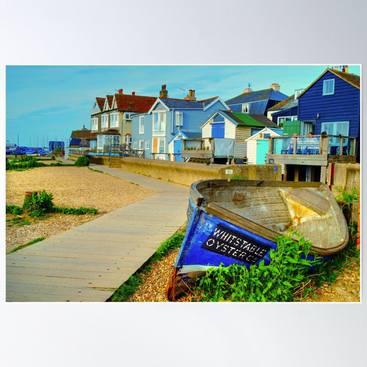 Whitstable Oyster Boat Poster Wall Art, Modern Wall Decor For Living ...