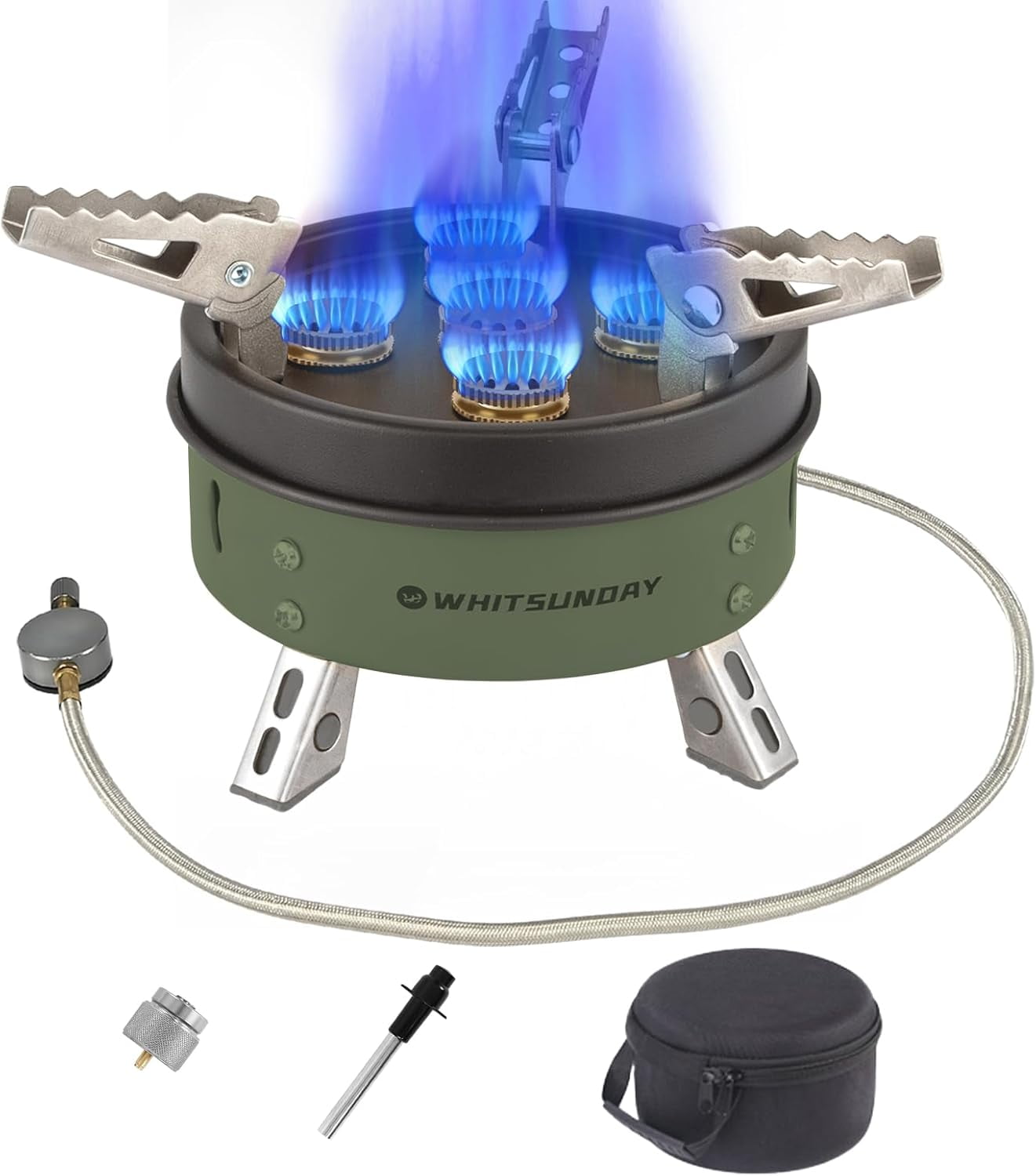 Whitsunday Camping Stove, Windproof Portable Gas Stove with Fuel ...