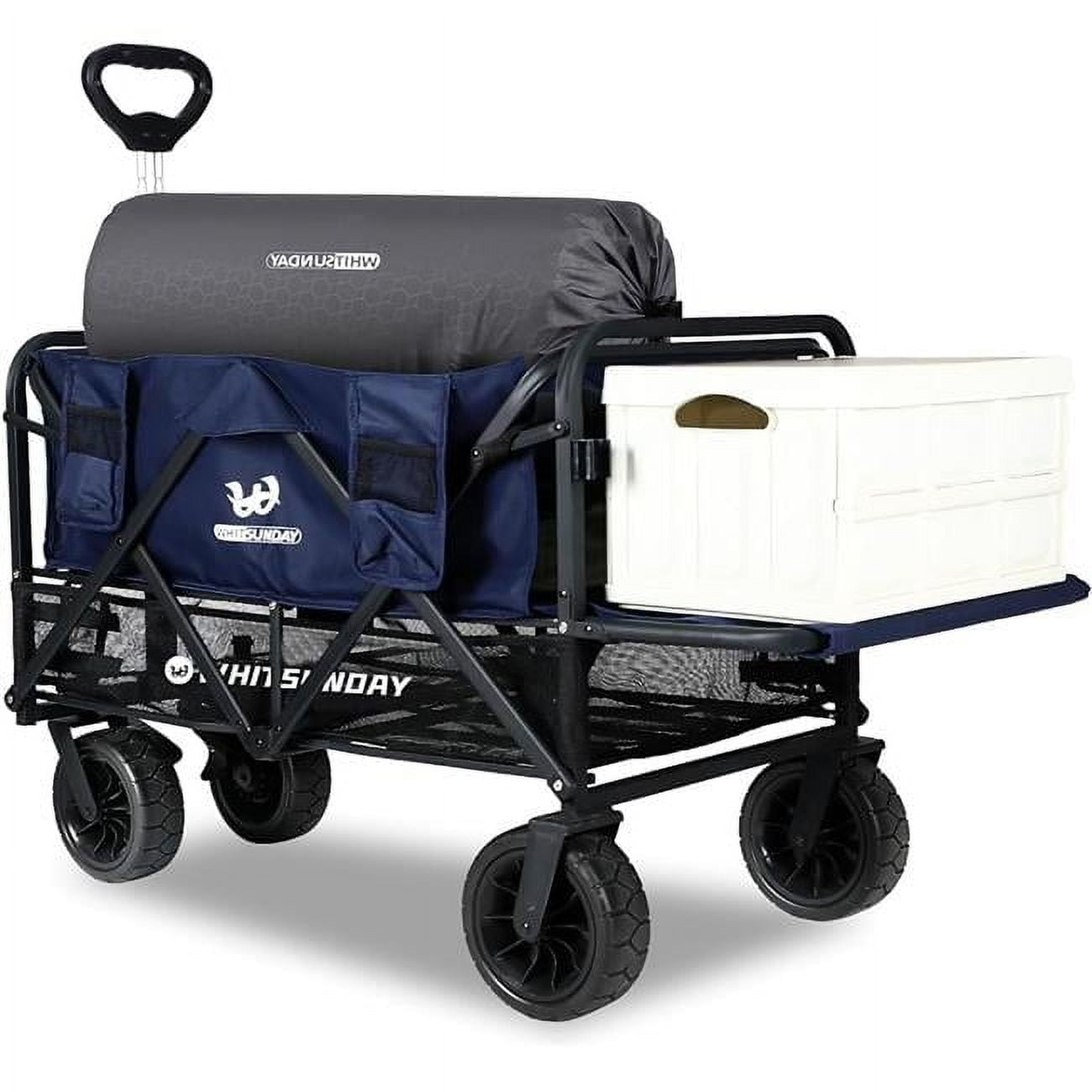 Free Shipping! Portable Whitsunday Foldable Double Decker Wagon with Tailgate & All-Terrain ...