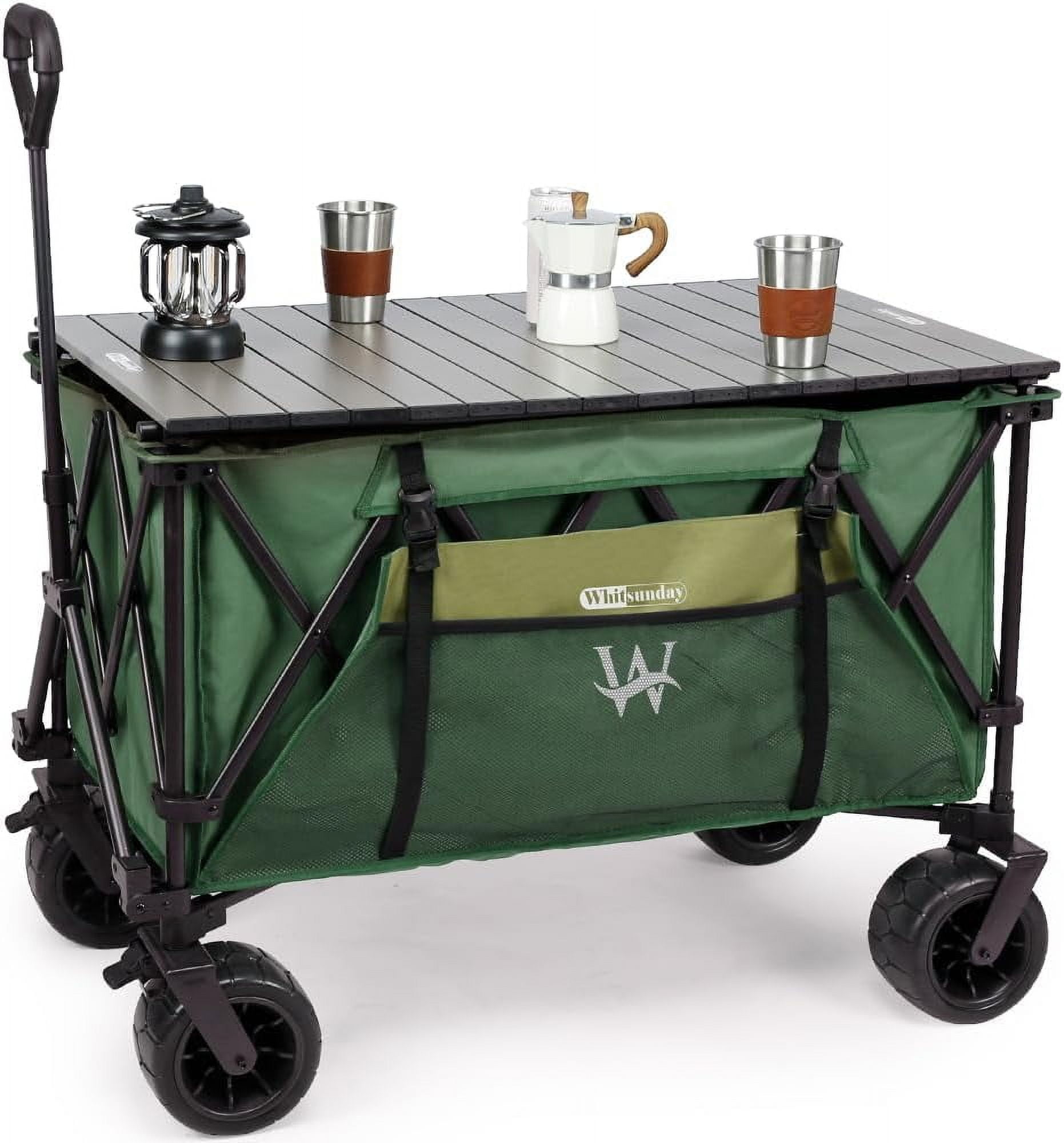 Whitsunday Folding Collapsible Wagon,440Lbs Heavy Duty Foldable Utility ...