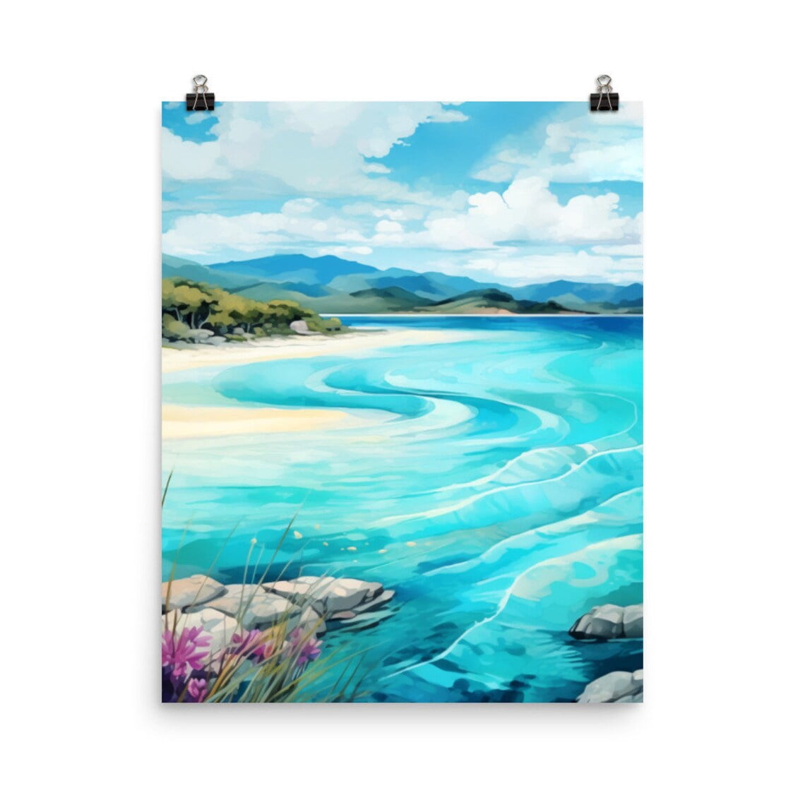 Whitsunday Islands Print, Australian Coastal Seascape Wall Art ...
