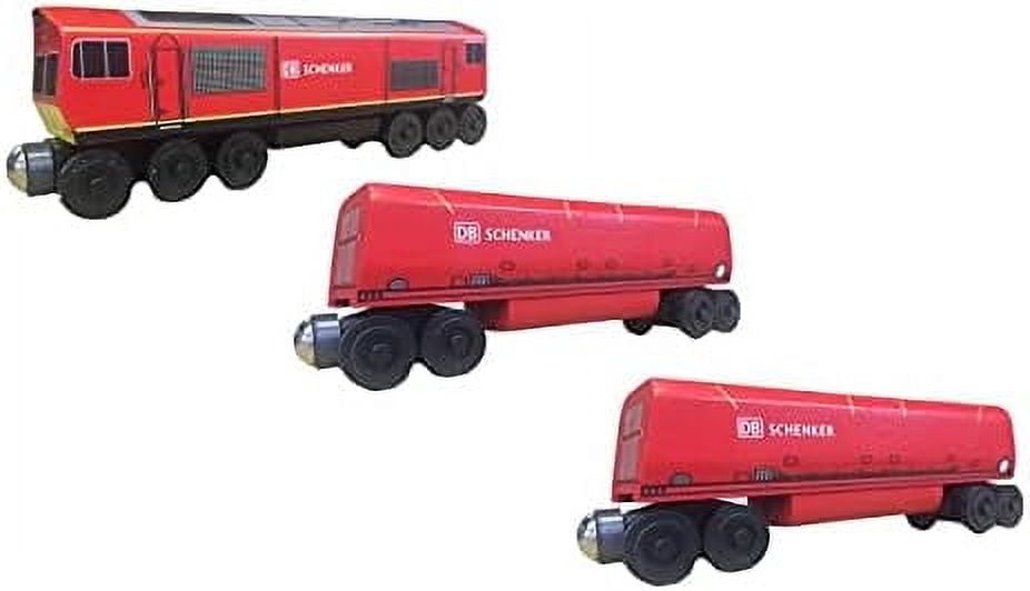 Whittle Shortline Railroad DB Schenker Wooden Toy Train 3 Car Set ...