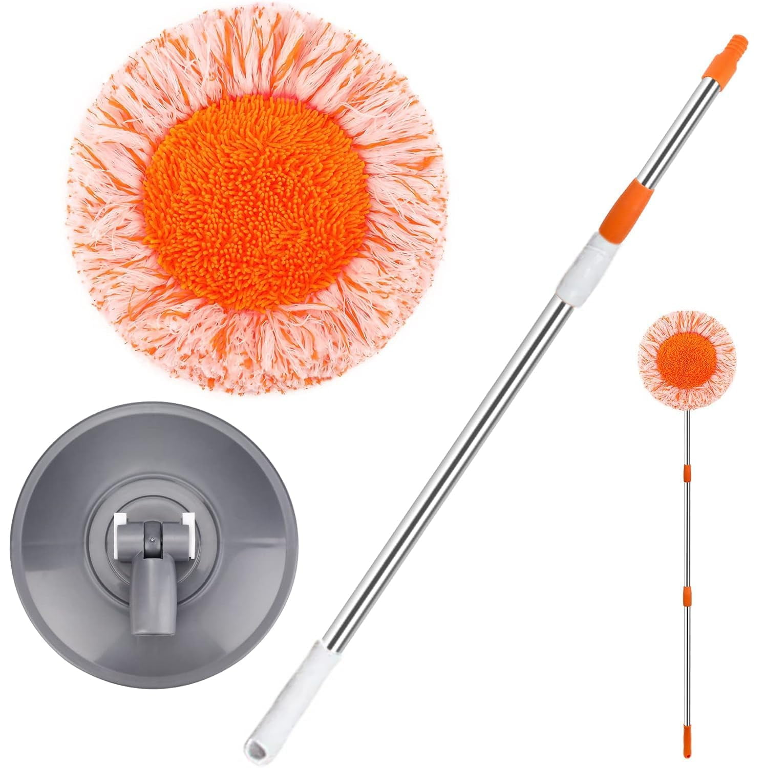 Whixant 360 Rotatable Adjustable Cleaning Mop Long Handle Dust Mop ...