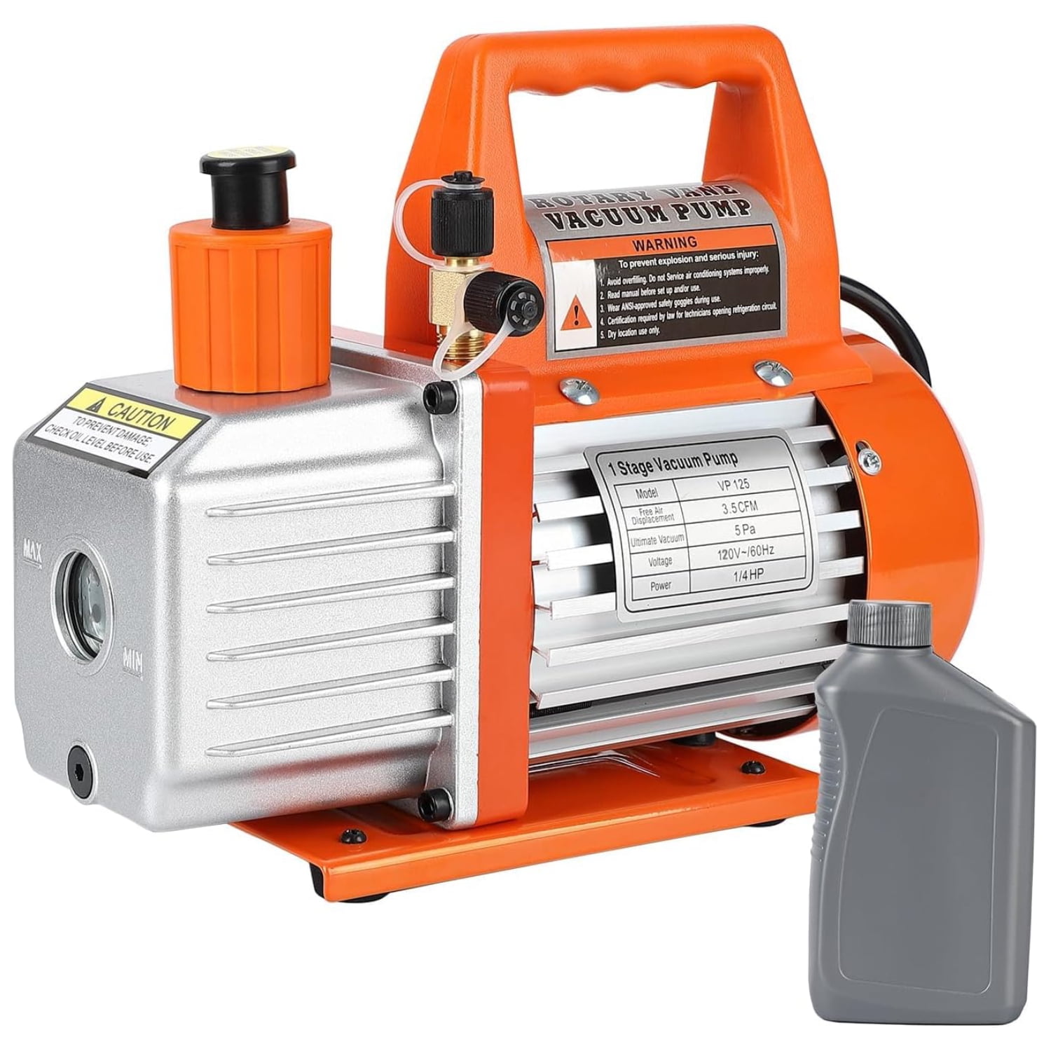 Garvee 1/4 HP 3.5CFM Single Stage HVAC Vacuum Pump for R22/R134a/R410a ...