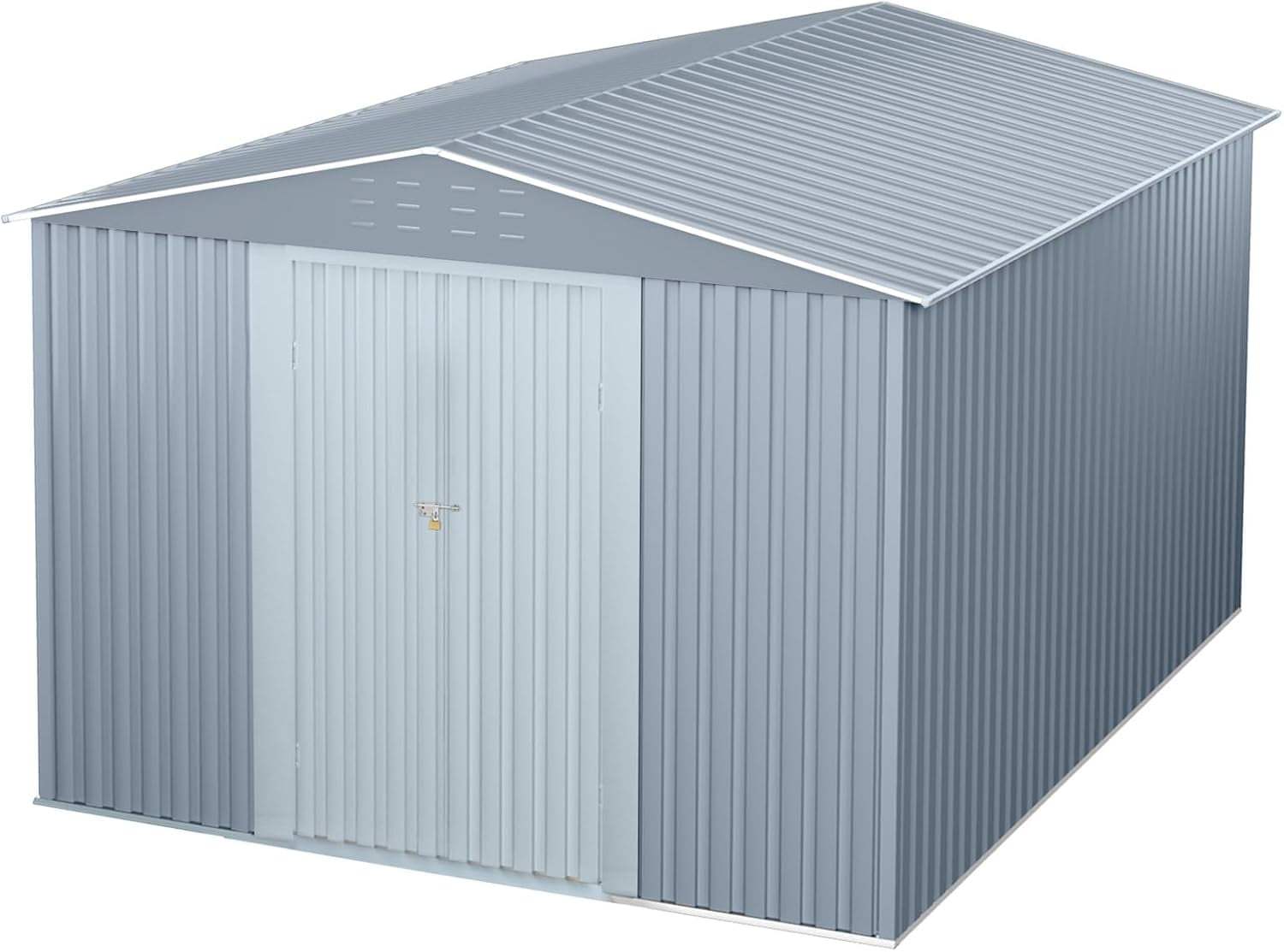 WhizMax 10x12 Ft Outdoor Metal Storage Shed, Galvanized Steel Garden ...
