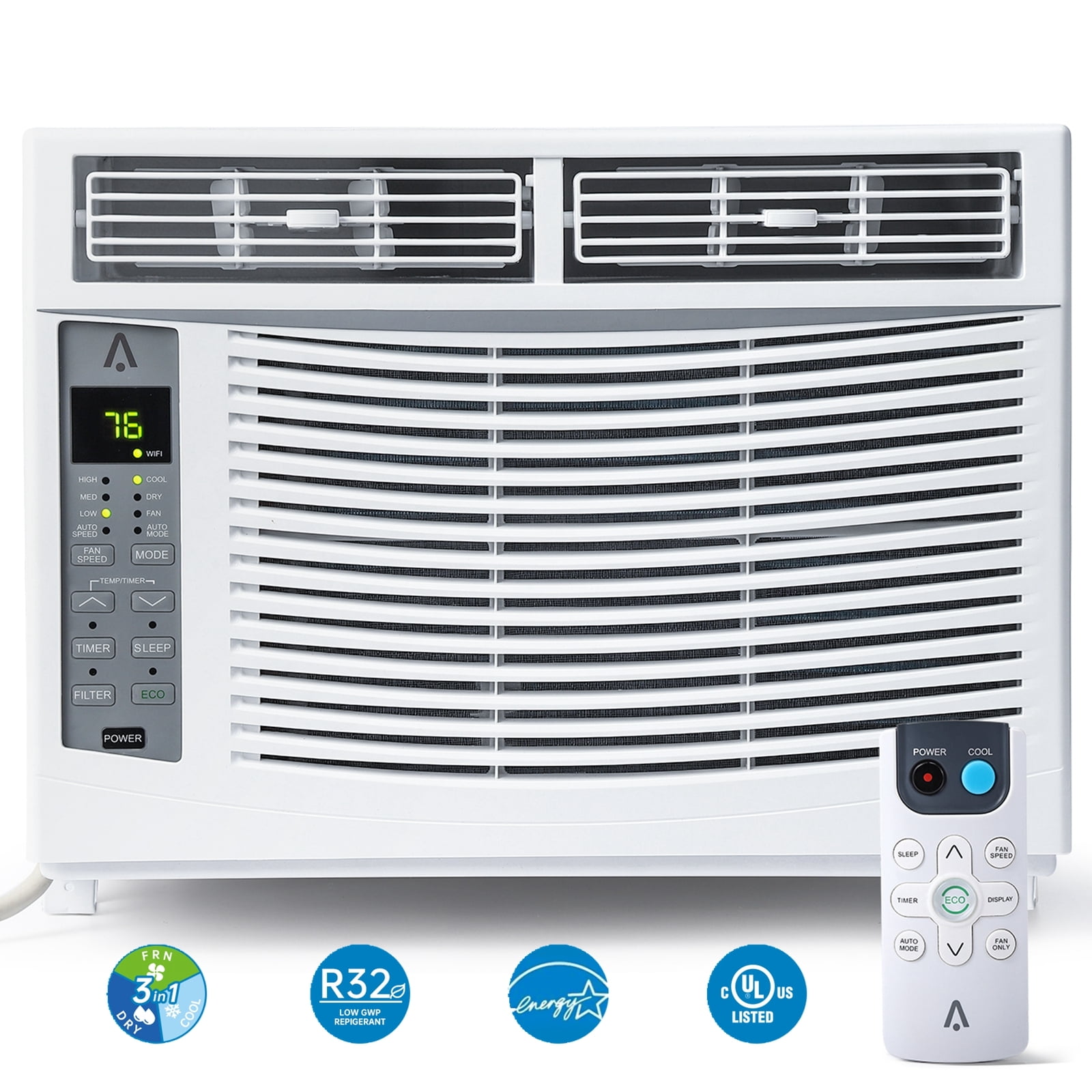 WhizMax Smart Window AC, 6000 BTU, 115V, WiFi, Energy Saver with Remote ...
