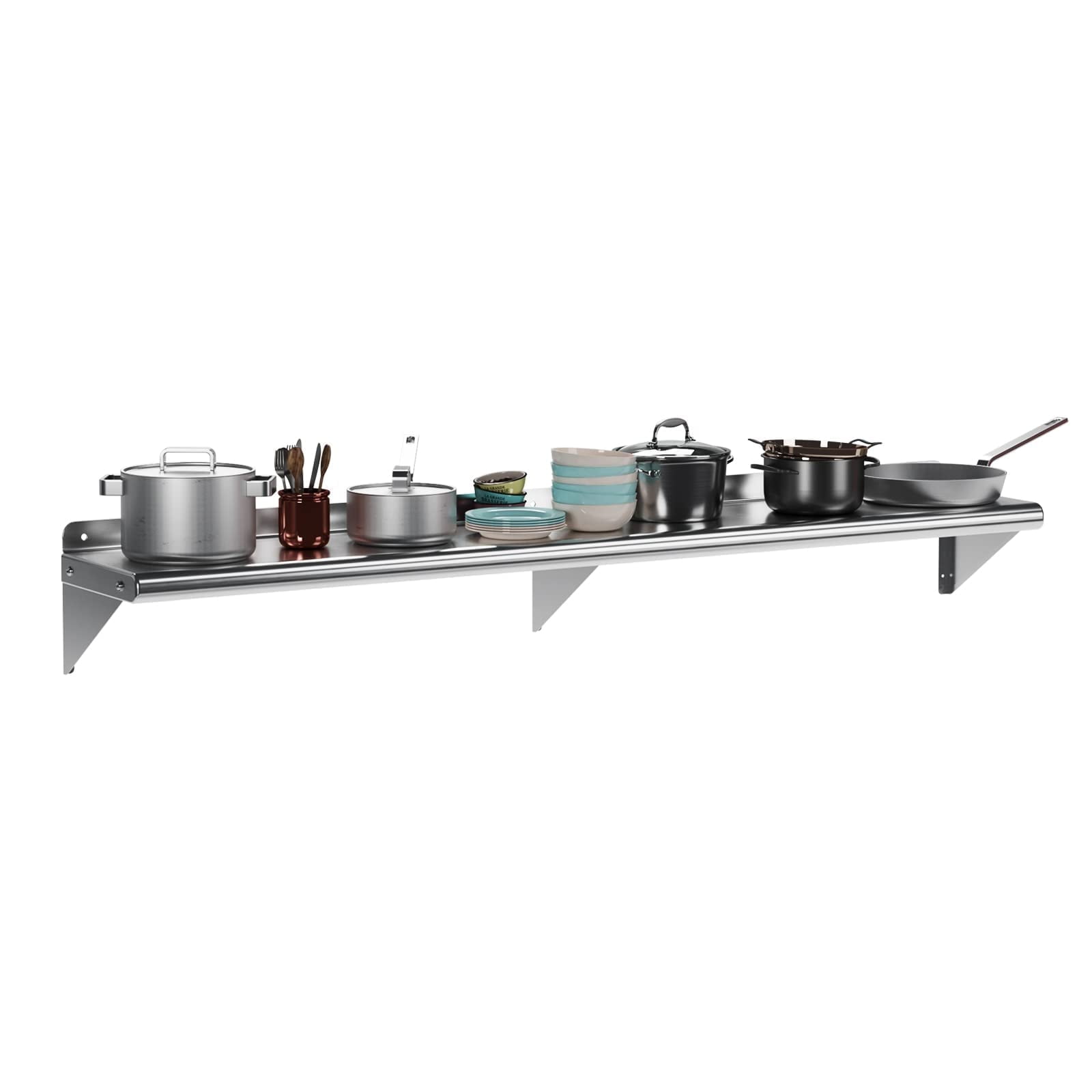 WhizMax 60" x 12" x 12" Stainless Steel 1-Tier Storage Shelf, 240 lb ...