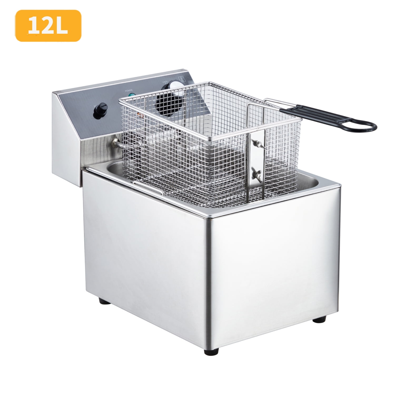 Garvee 12L Electric Deep Fryer with Frying Basket & Lid,Stainless Steel ...