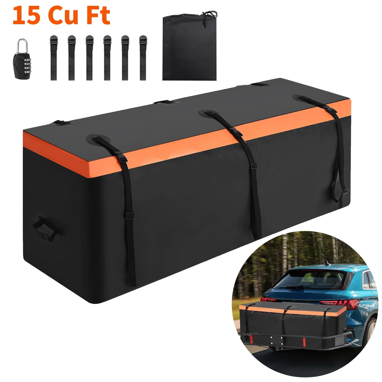 Garvee 15 Cubic Feet Cargo Bag for Hitch Carrier,Heavy Duty Waterproof ...