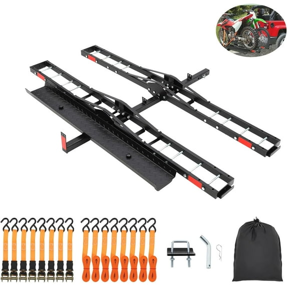 WhizMax 2 Motorcycle Carrier Hitch Mount,Steel Dirt Bike Hitch Hauler ...
