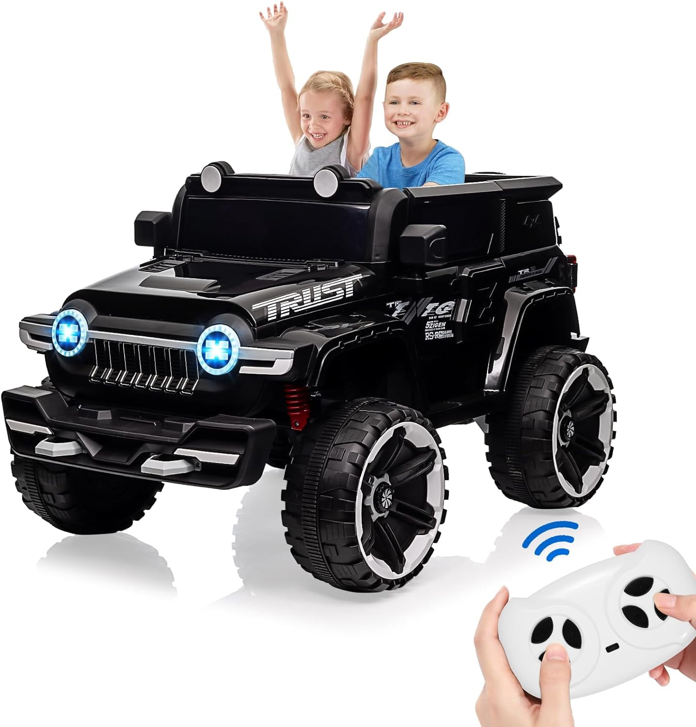 WhizMax 2 Seater Kids Ride On Truck, 12V Battery Powered Electric ...