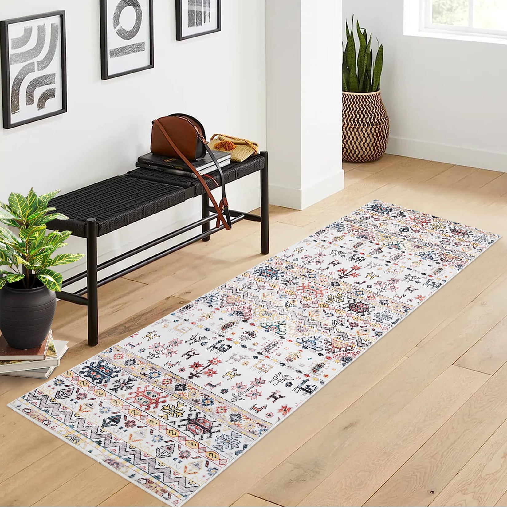 Garvee 2' x 6' Bohemian Runner Rug Geometric Pattern Tribal Area Rug ...