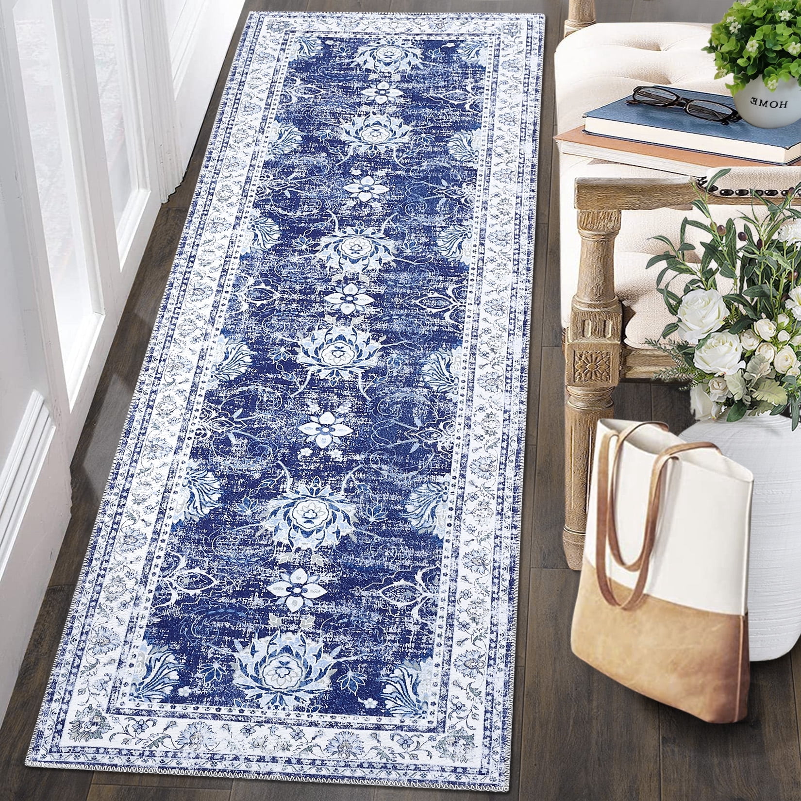 Garvee 2' x 6' Persian Boho Runner Rug Vintage Floral Distressed ...