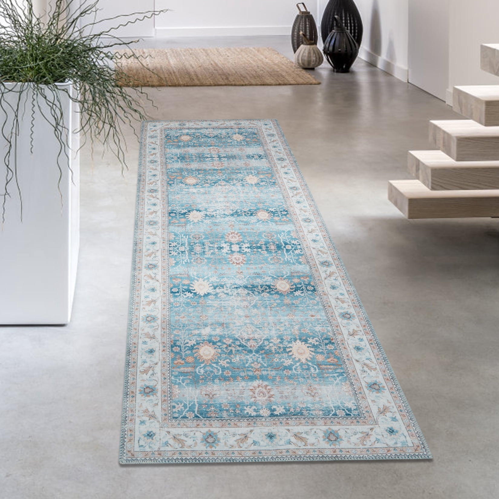 Garvee 2' x 8' Kitchen Runner Rug Persian Distressed Runner Rug Non ...