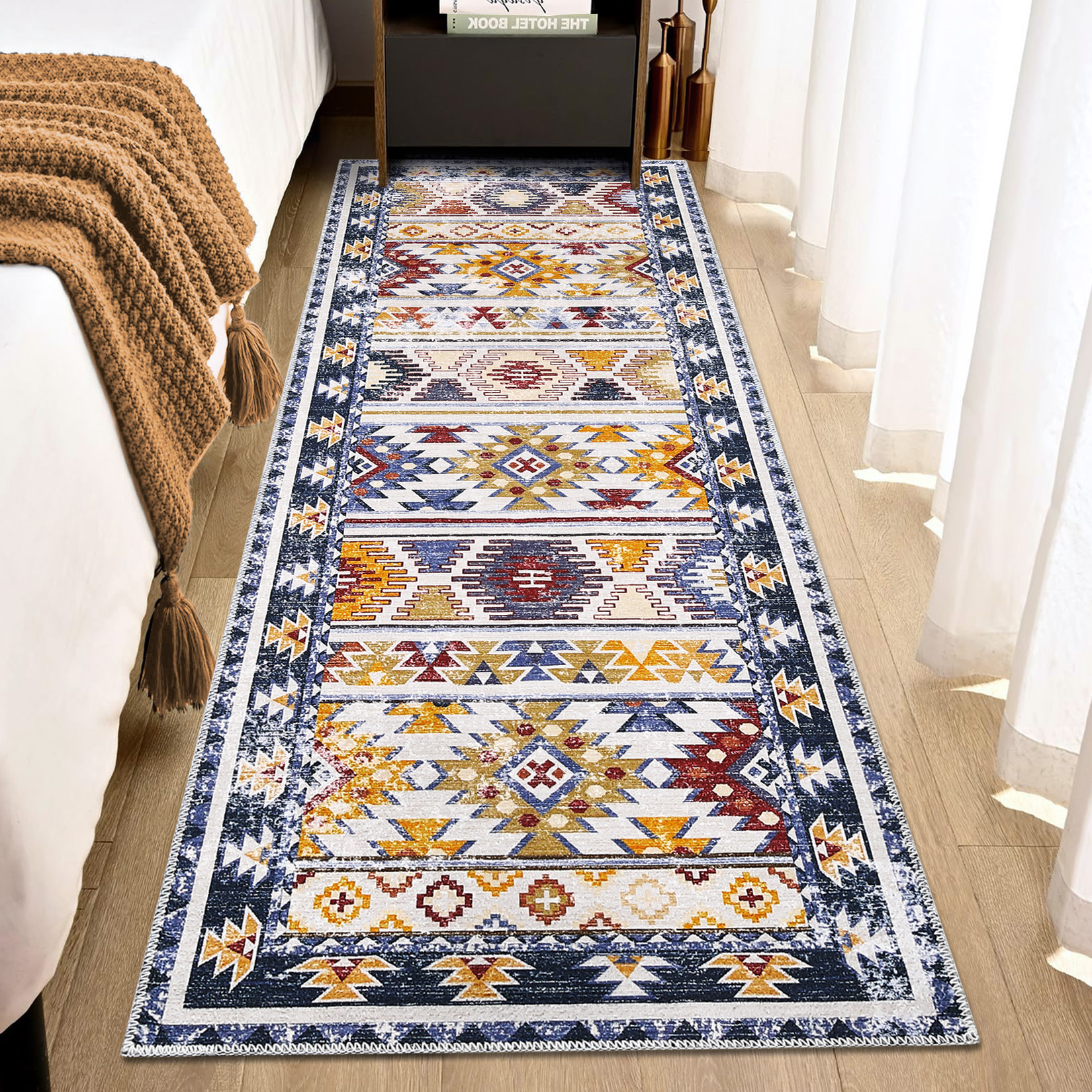 WhizMax 2'x6' Boho Kitchen Runner Rug Geometric Throw Runners Non-Slip ...