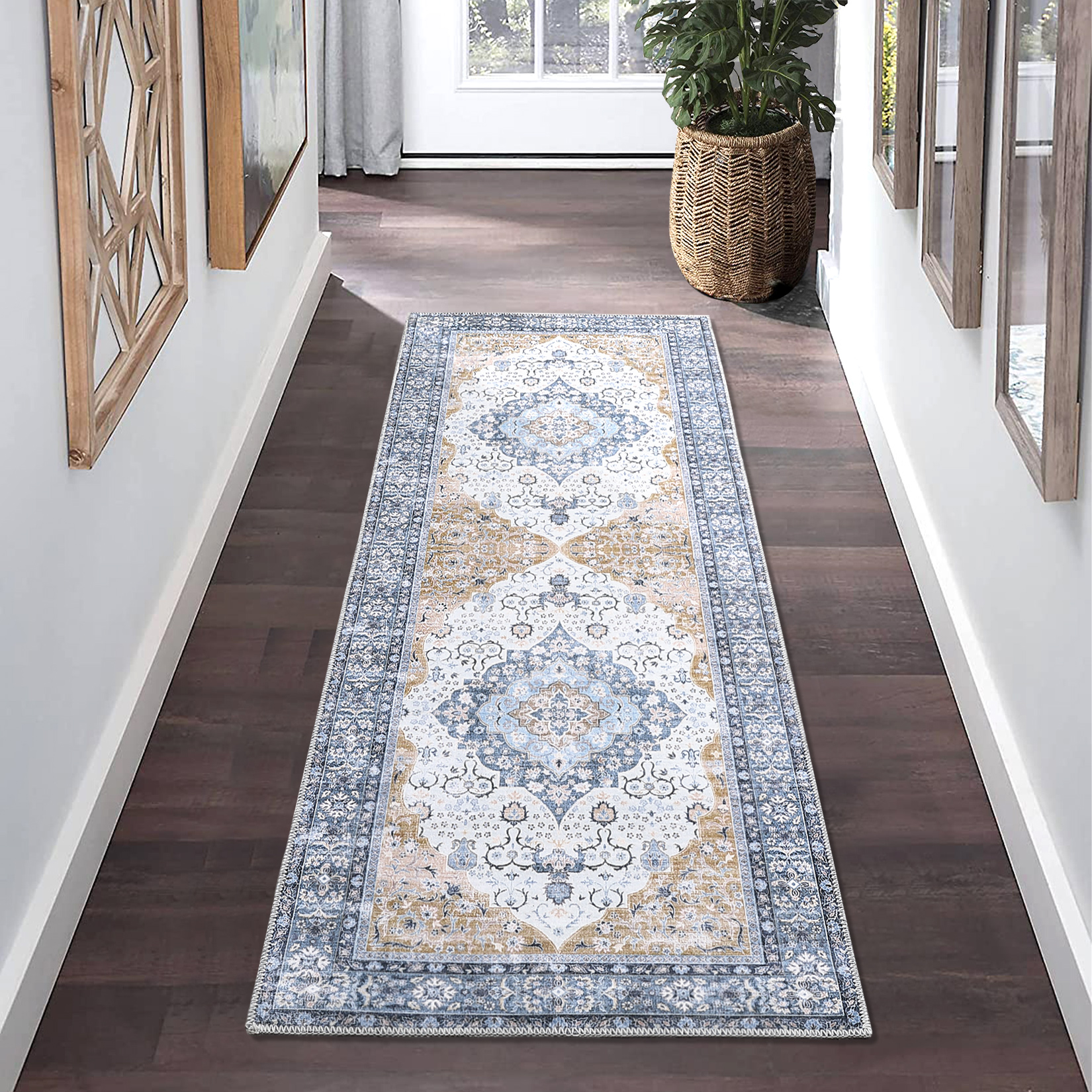 WhizMax 2'x6' Runner Rug Washable Boho Runners Vintage Medallion ...