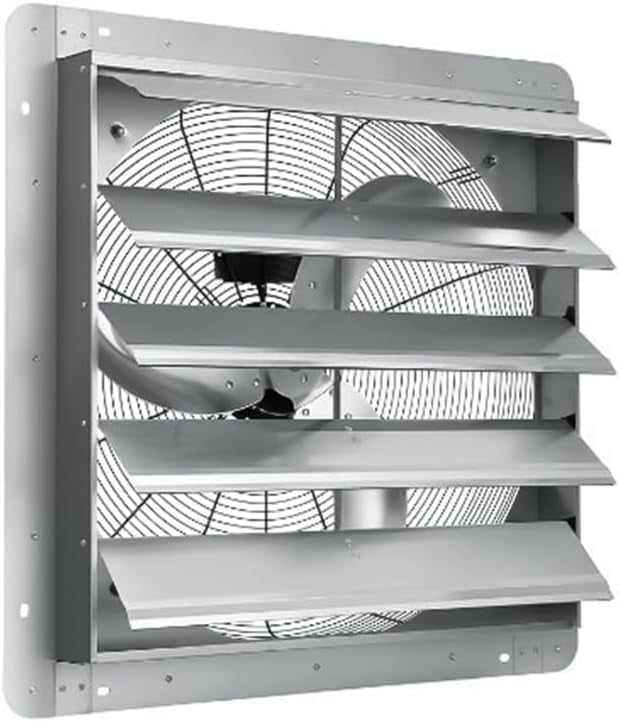 WhizMax 20" Shutter Exhaust Fan,Aluminum Wall Mounted Shutter Exhaust ...