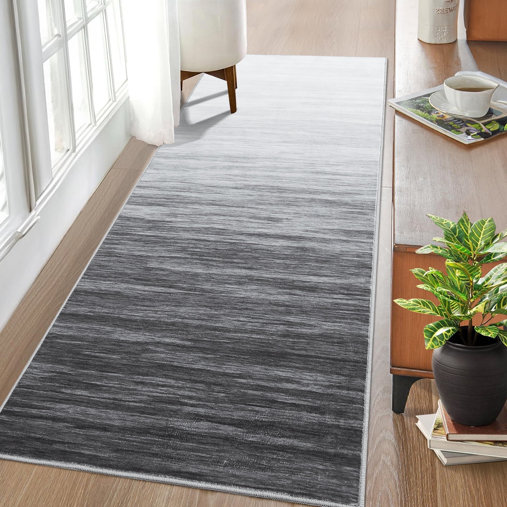 Garvee 2x6 Long Runner Rug Modern Ombre Rug Bedsides Runner Rug Non ...