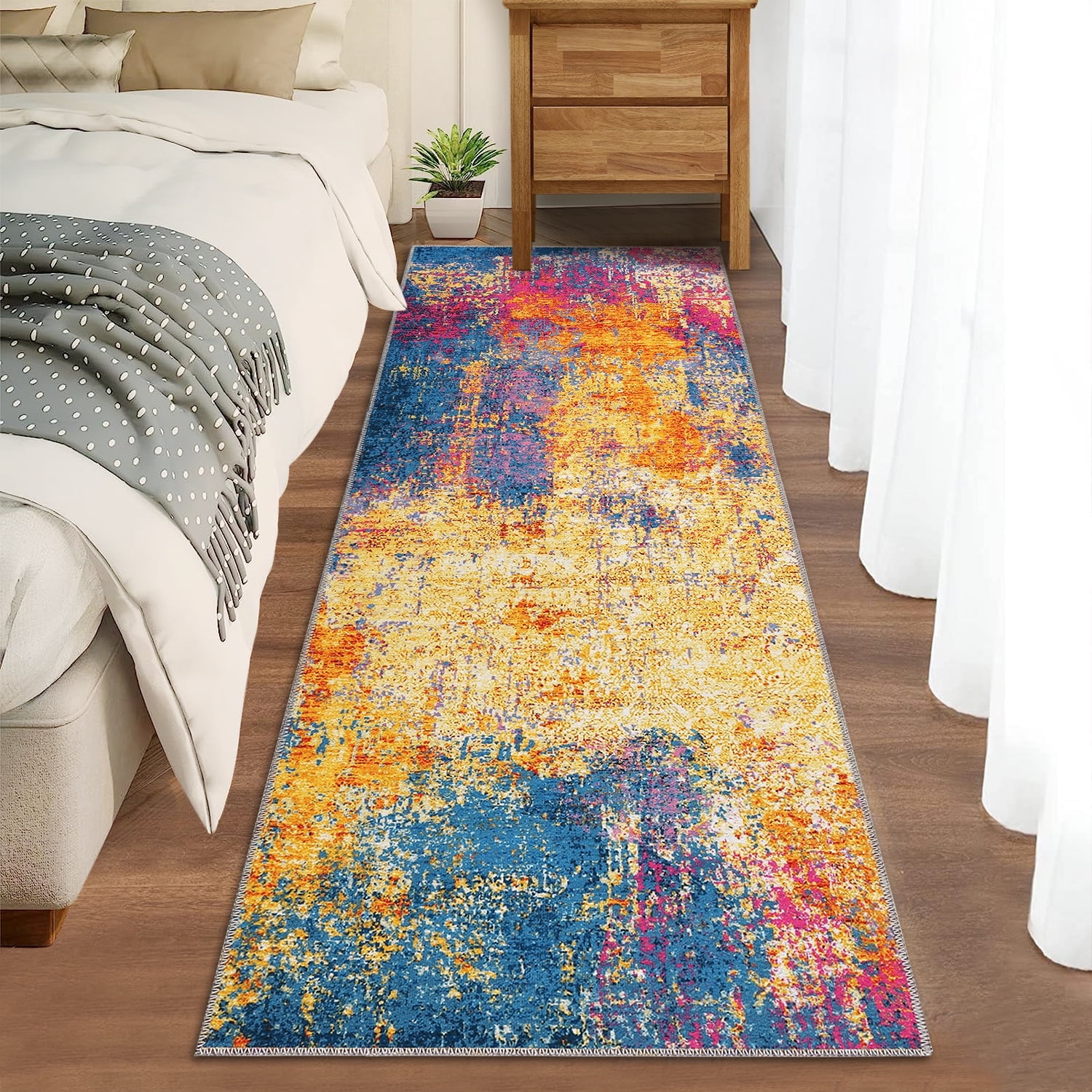 Garvee 2x6 Runner Rug Modern Abstract Hallway Runner Rug Washable Low ...