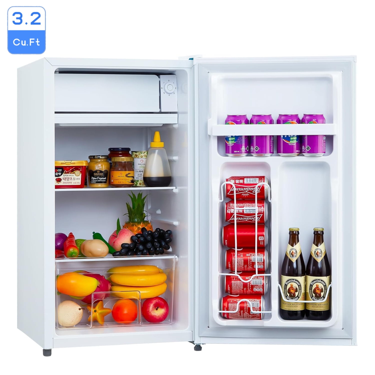 Garvee 3.2 Cu.ft Mini Fridge,Single Door Small Refrigerator with ...