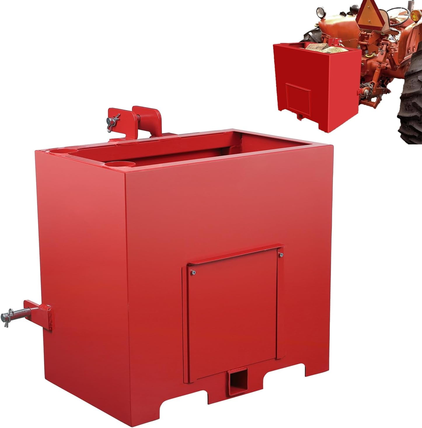 Garvee 3 Point Ballast Box with 800Lbs Capacity, Quick Hitch Compatible, Tractor Ballast Box ...
