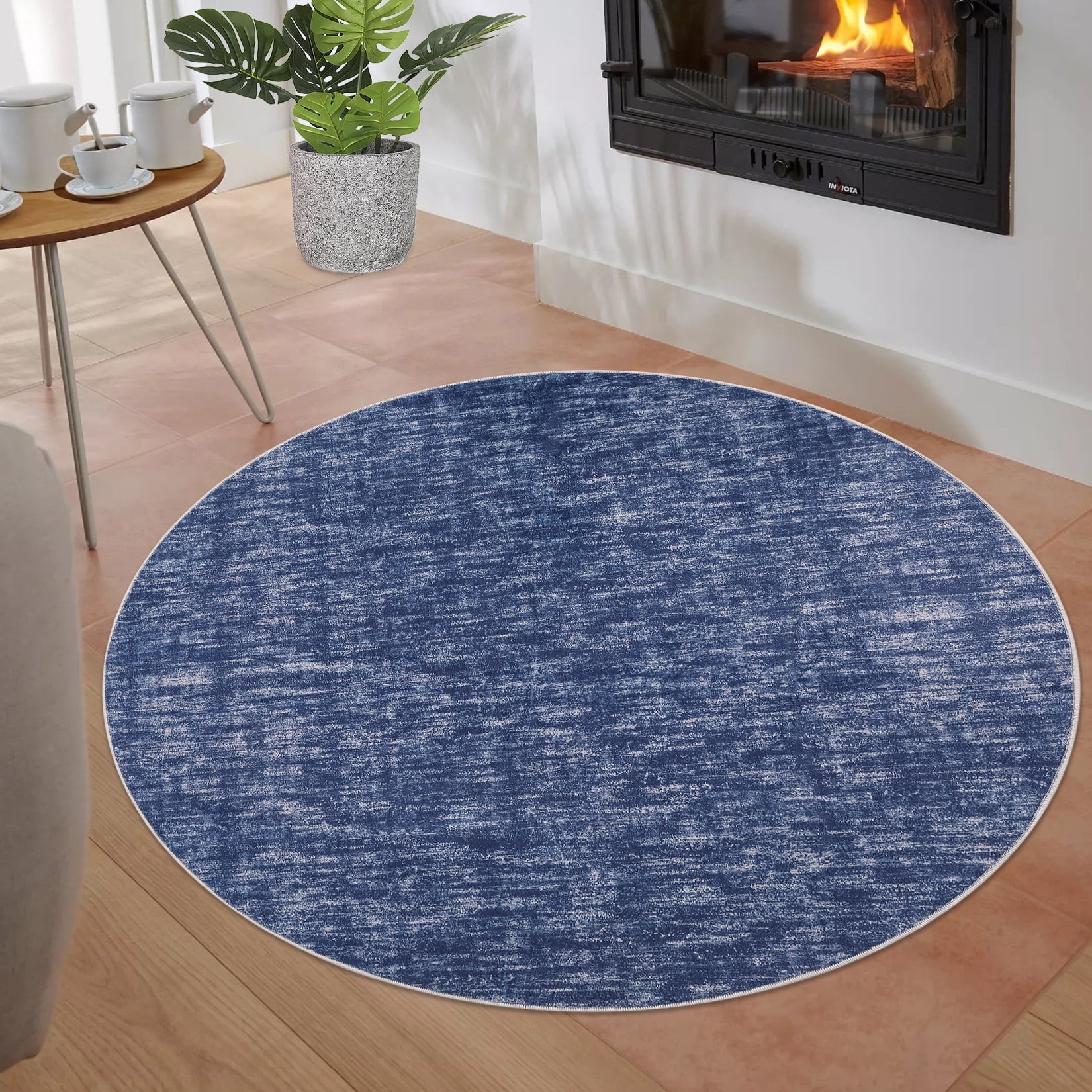 Garvee 3x3 feet Round Rug Modern Solid Area Rug Indoor Non-Slip Low ...