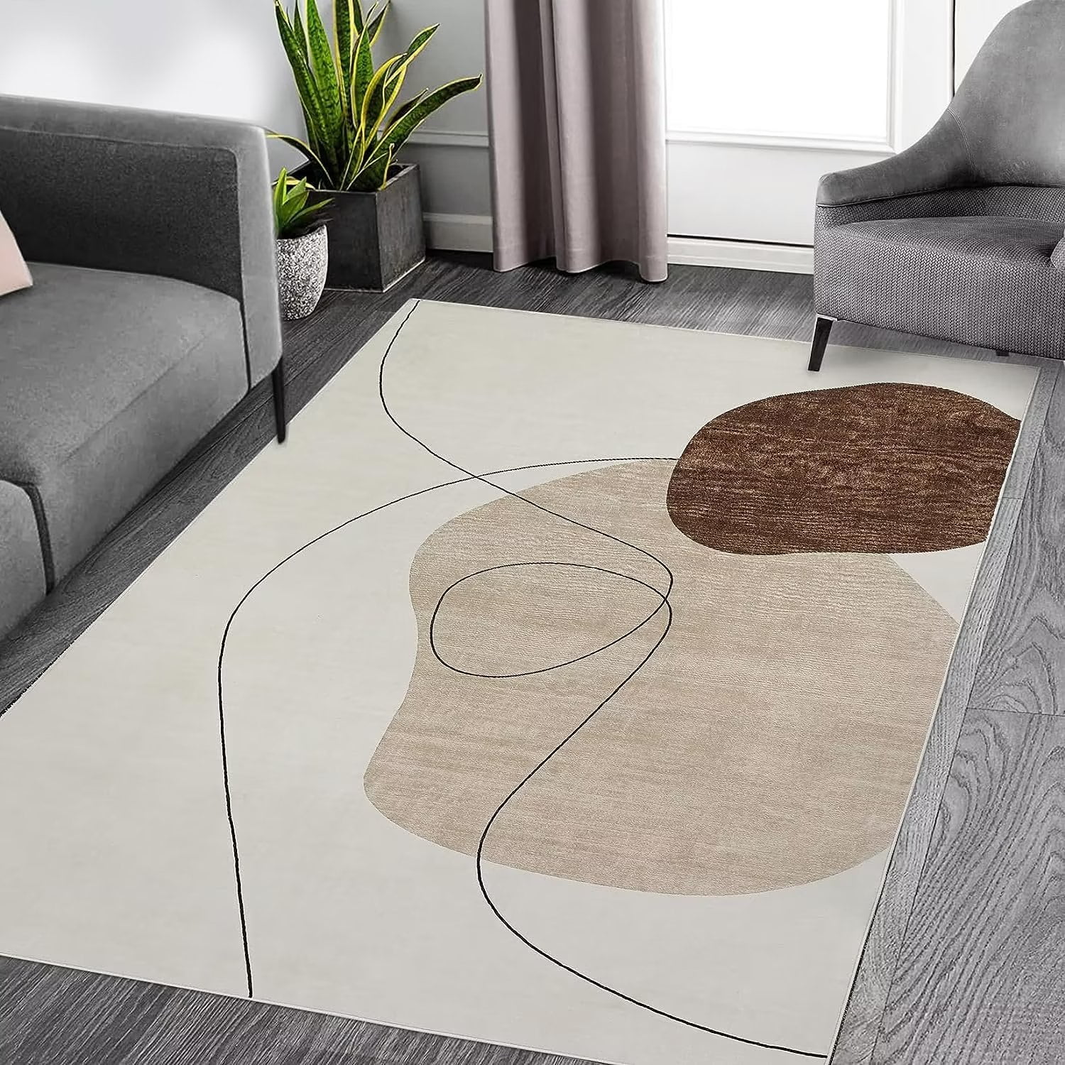 WhizMax 4' x 6' Area Rug for Living Room Bedroom Modern Geometric Rug ...