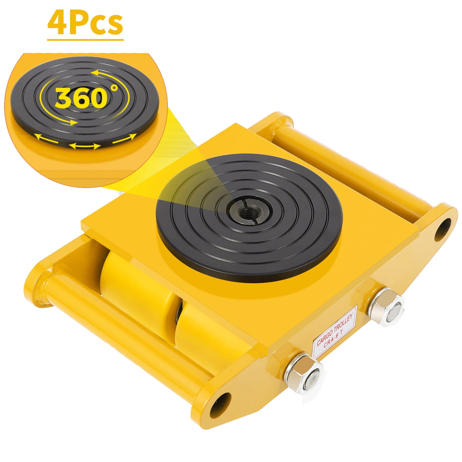 Garvee 4Pcs Wheel Dolly,6 Ton Heavy Duty Machinery Moving Skate with ...