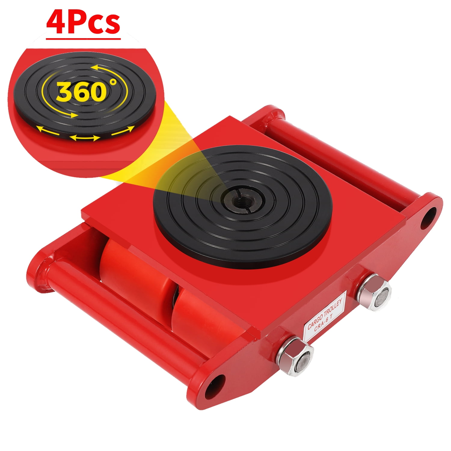 Garvee 4Pcs Wheel Dolly,6 Ton Heavy Duty Machinery Moving Skate with ...