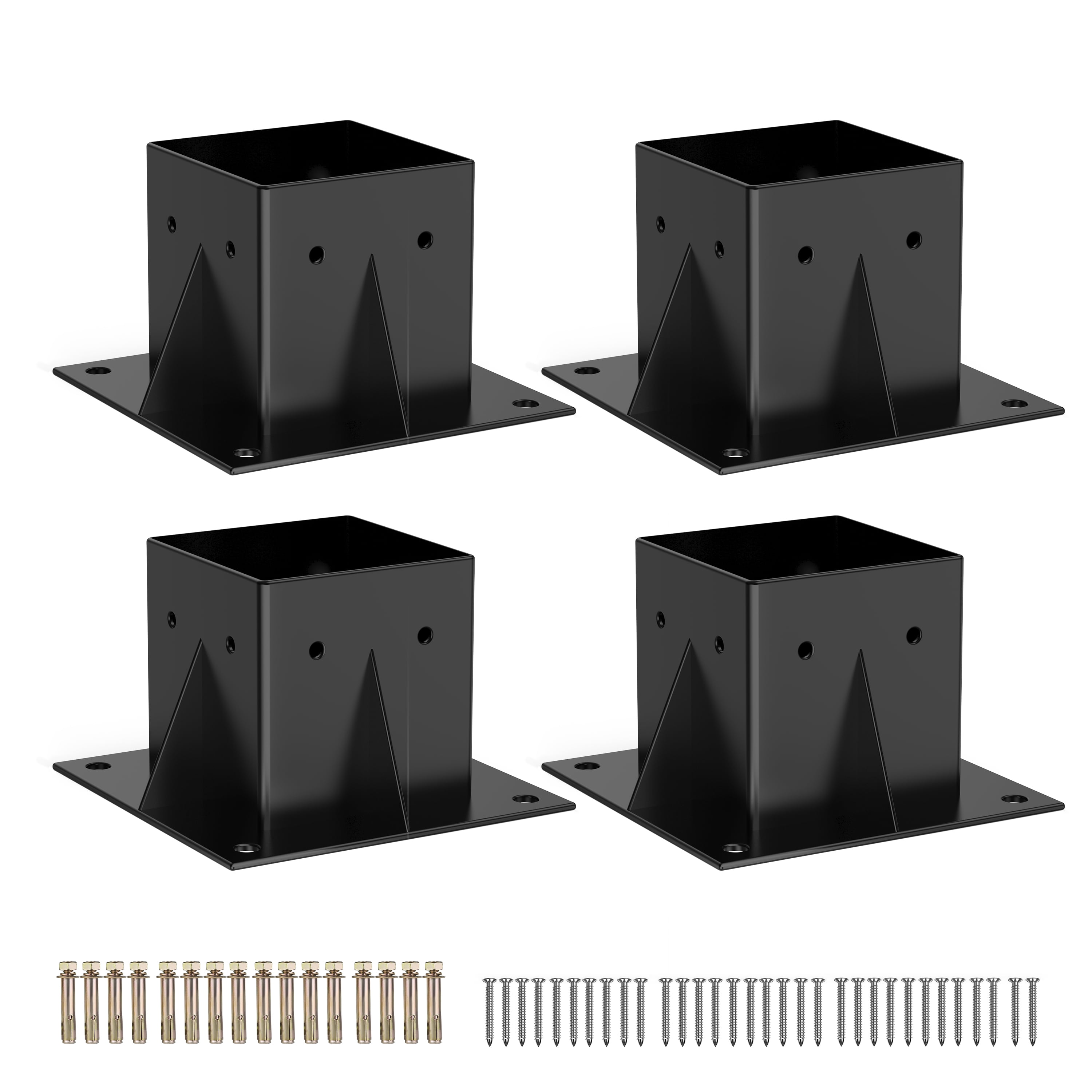 Garvee 4x4 Post Base 4 Pcs, Post Brackets(Inner Size 3.6"x3.6")，Black ...