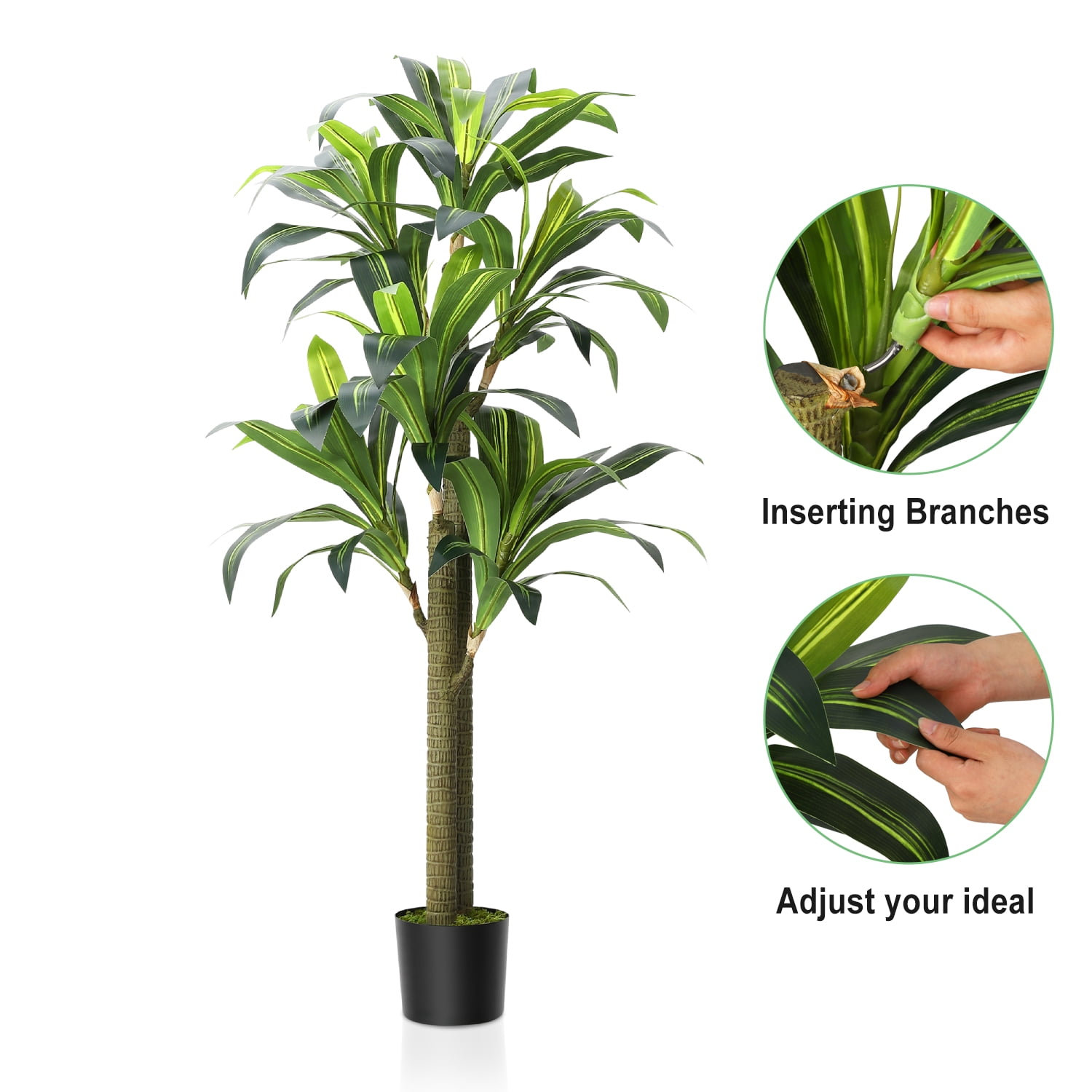 Garvee 5.4FT Artificial Plants - Faux Yucca Tree for Home, Office ...