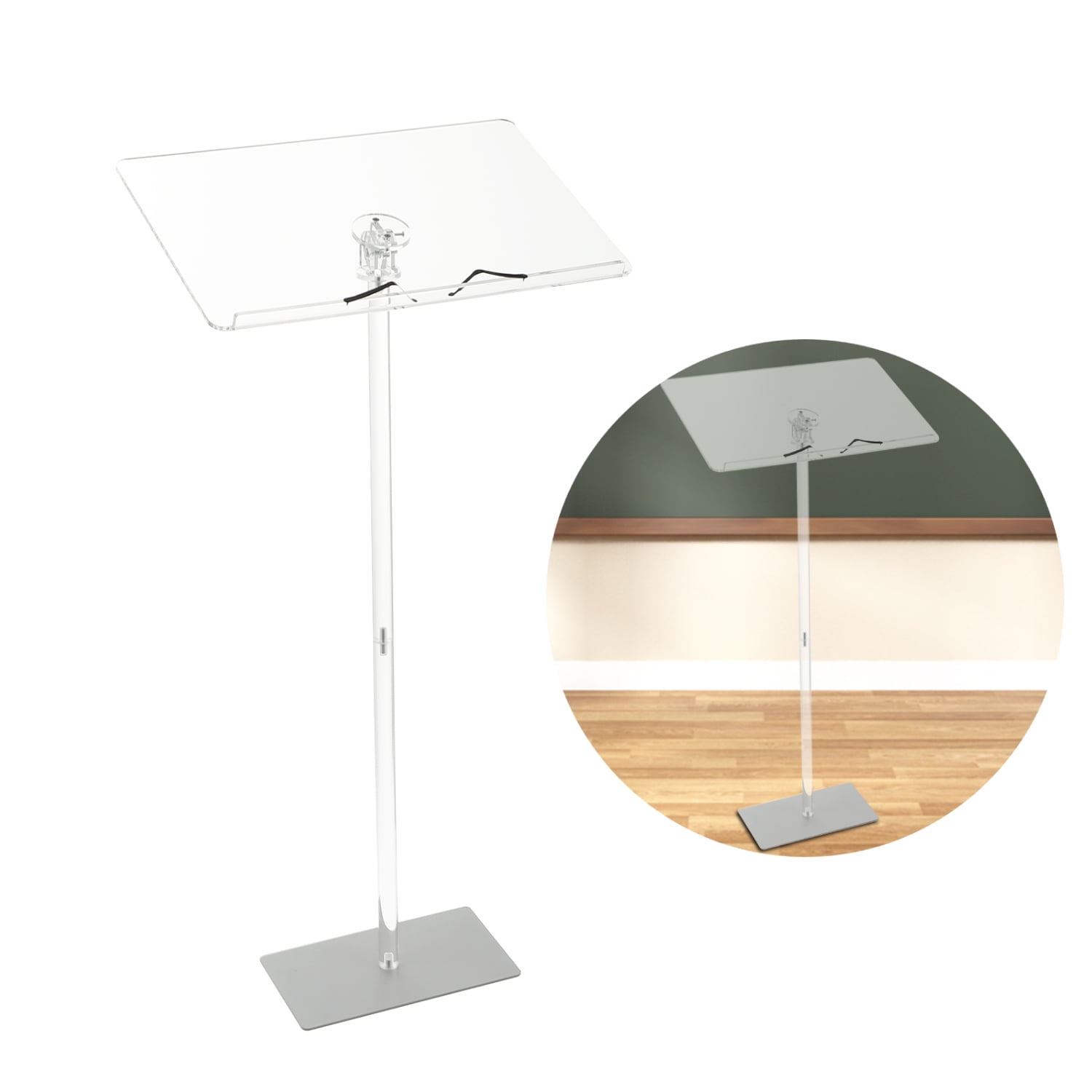 Garvee 50" Portable Acrylic Podium,Clear Acrylic Stand for Classroom ...