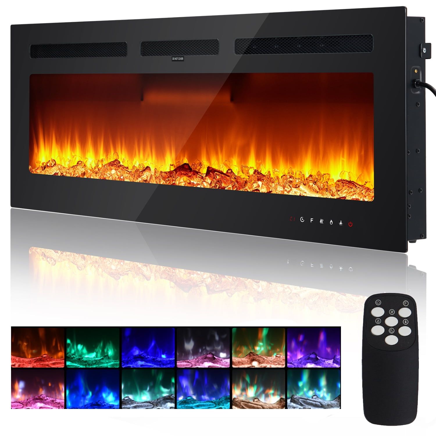 Garvee 60" Electric Fireplace with Remote Controls,Timer,3D Flame ...