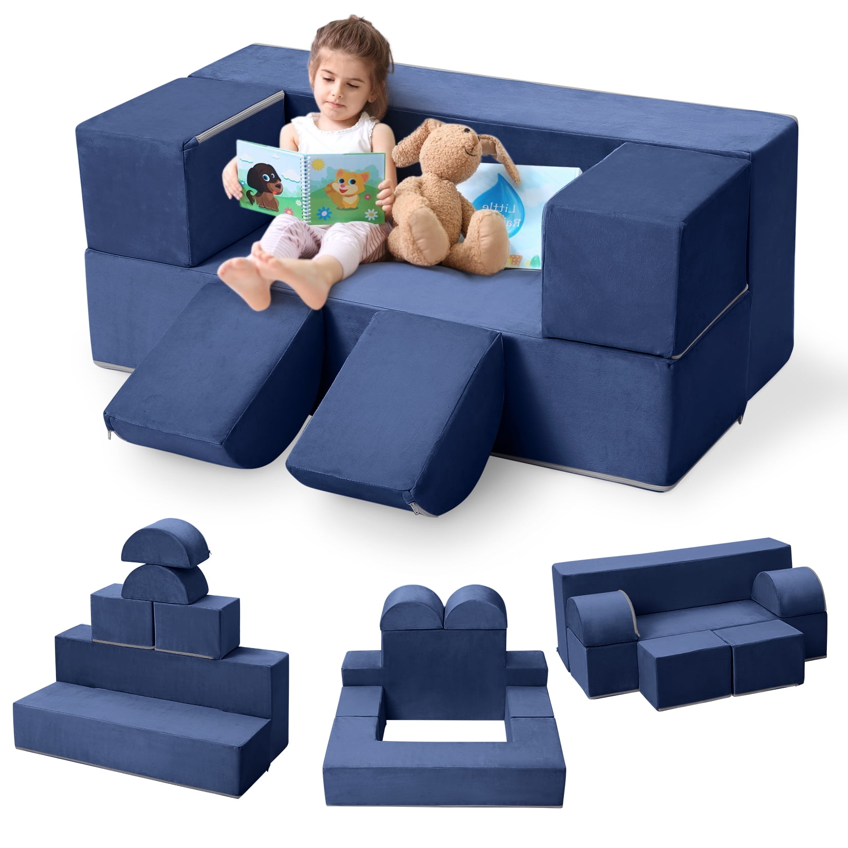Garvee 6pcs Kid Play Sofa, Toddler Couch Play Couch For Bedroom ...
