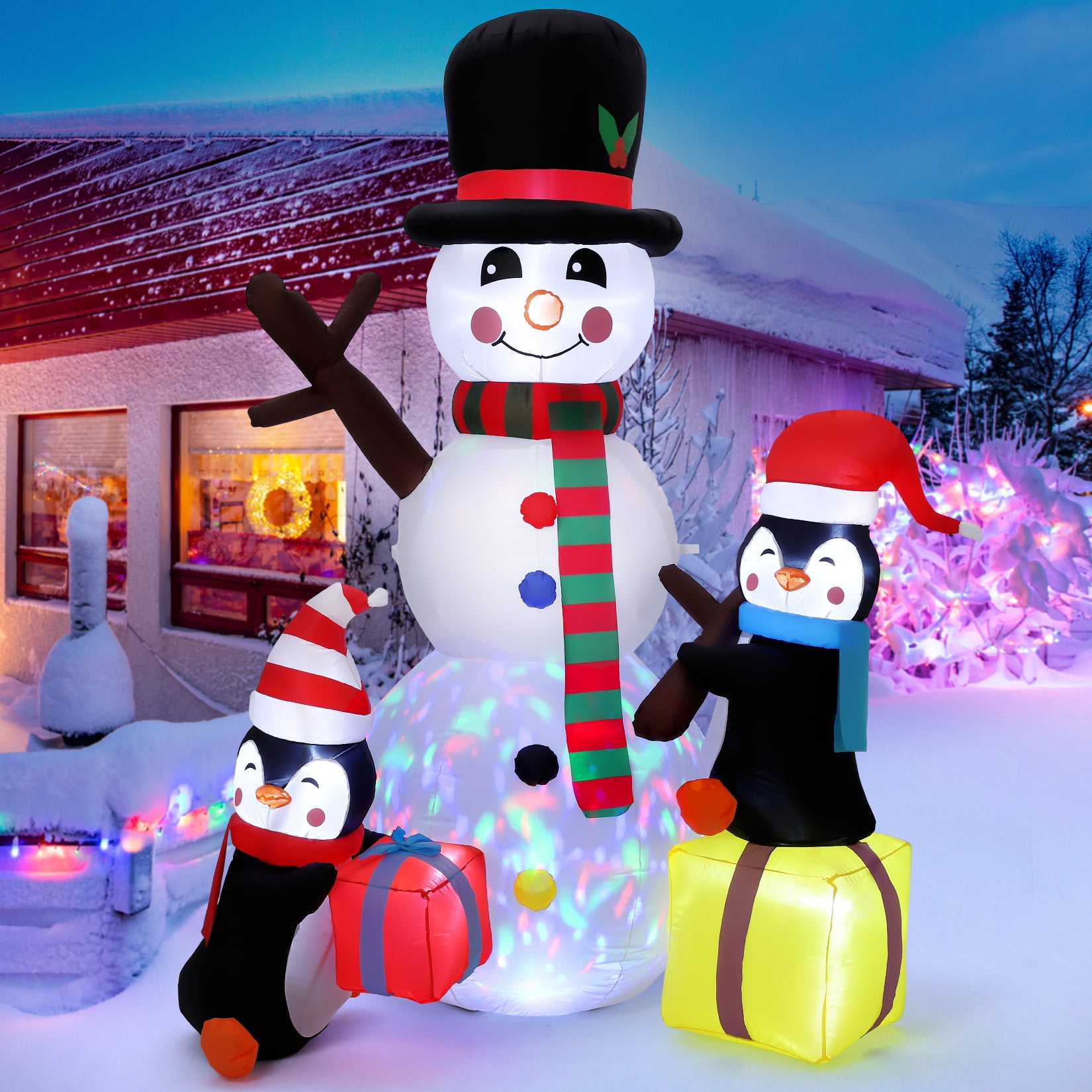 Whizmax 7ft Penguin Snowman Christmas Inflatables Outdoor Decorations