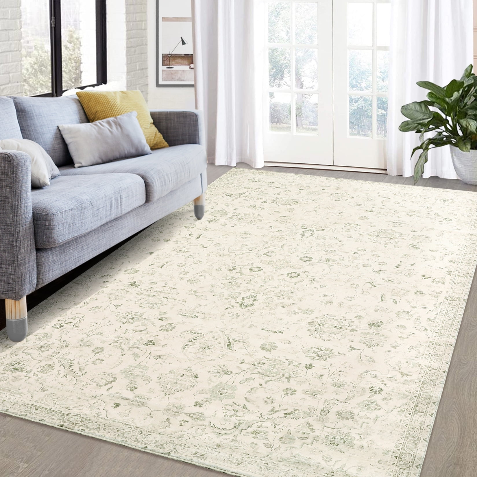 Garvee 8'x10' Vintage Floral Area Rug Traditional Distressed Rug Indoor ...