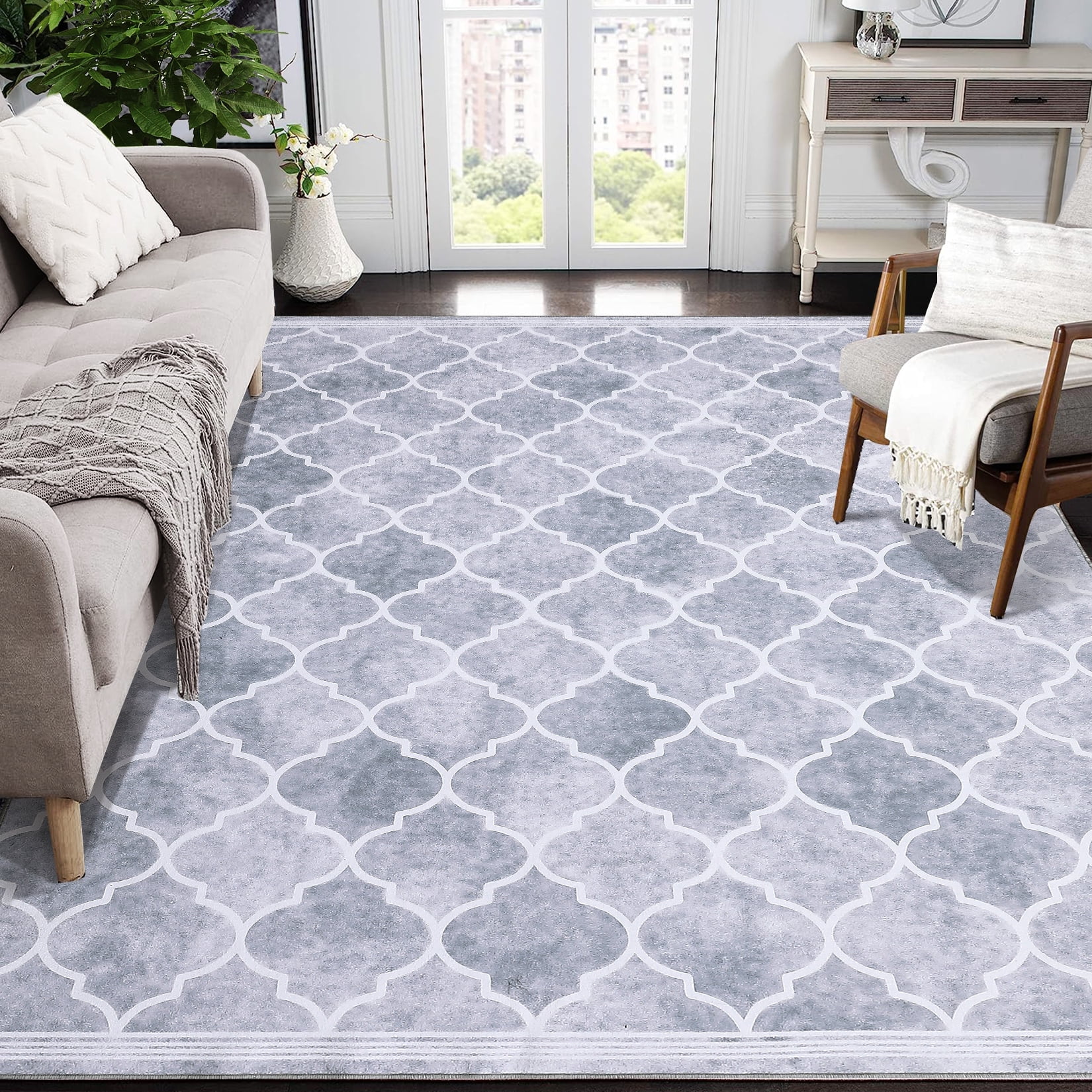 Garvee 8'x10' Washable Boho Rug Modern Moroccan Geometric Rug Non ...