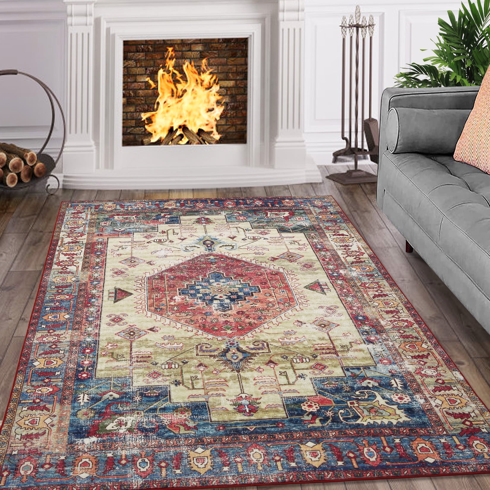 Garvee 9' x 12' Large Area Rug for Living Room Bedroom Persian Rug Non ...