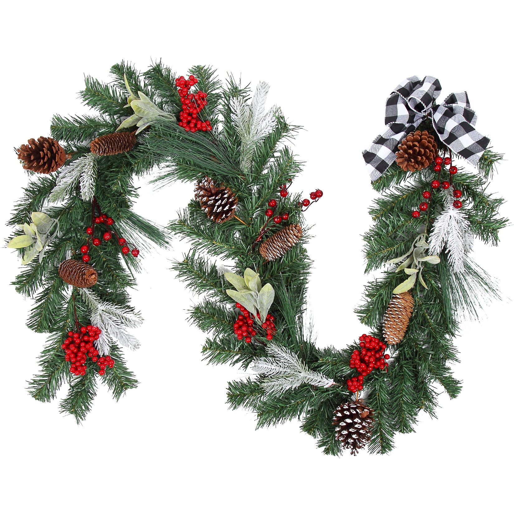 Christmas Garland DearHouse 6Ft Artificial Pine Winter Greenery Garland ...
